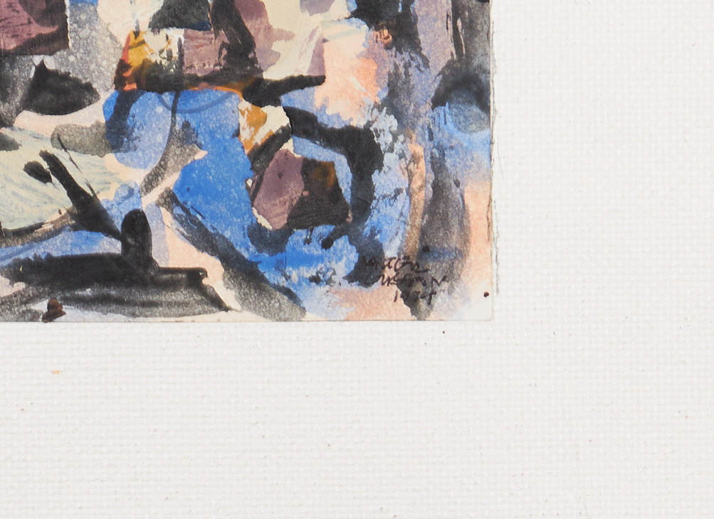 VALTER GIBSON (1928-2002). Komposition, med akvarell/collage ...