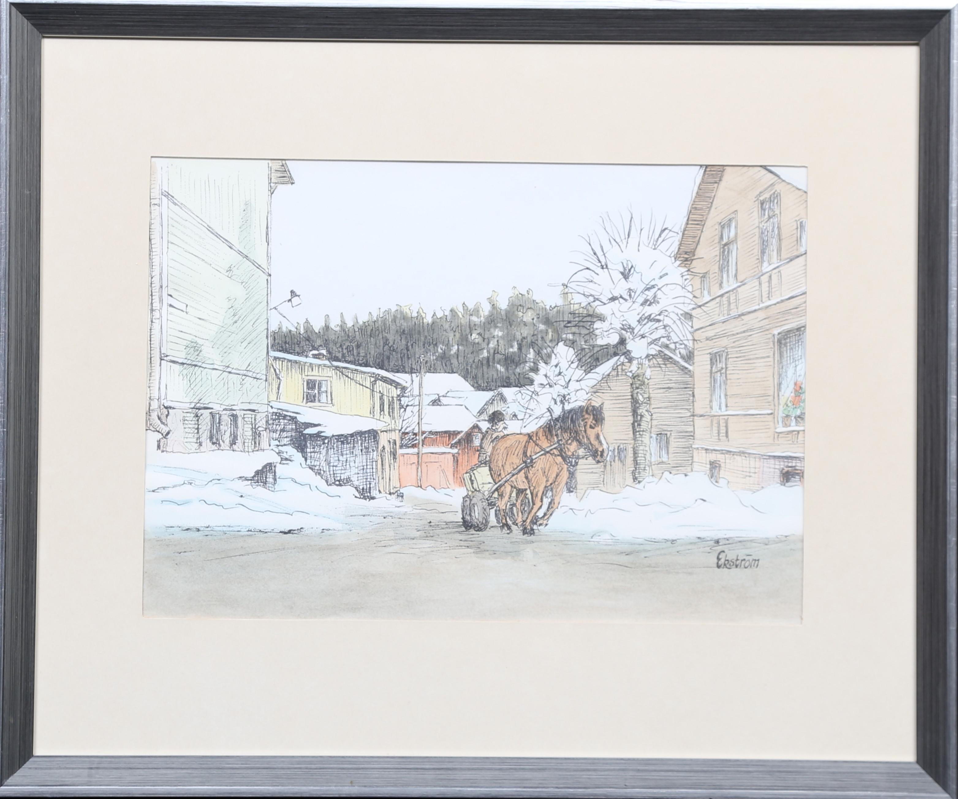 Images for 2357354. ERIK EKSTRÖM. Drawings, 2 pcs, signed. - Auctionet