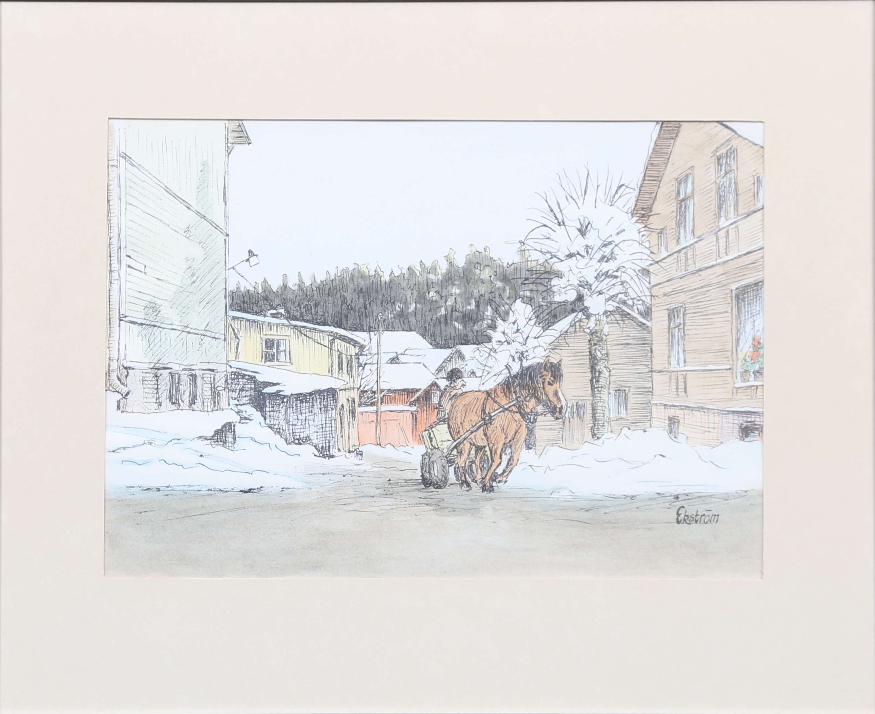 Images for 2357354. ERIK EKSTRÖM. Drawings, 2 pcs, signed. - Auctionet