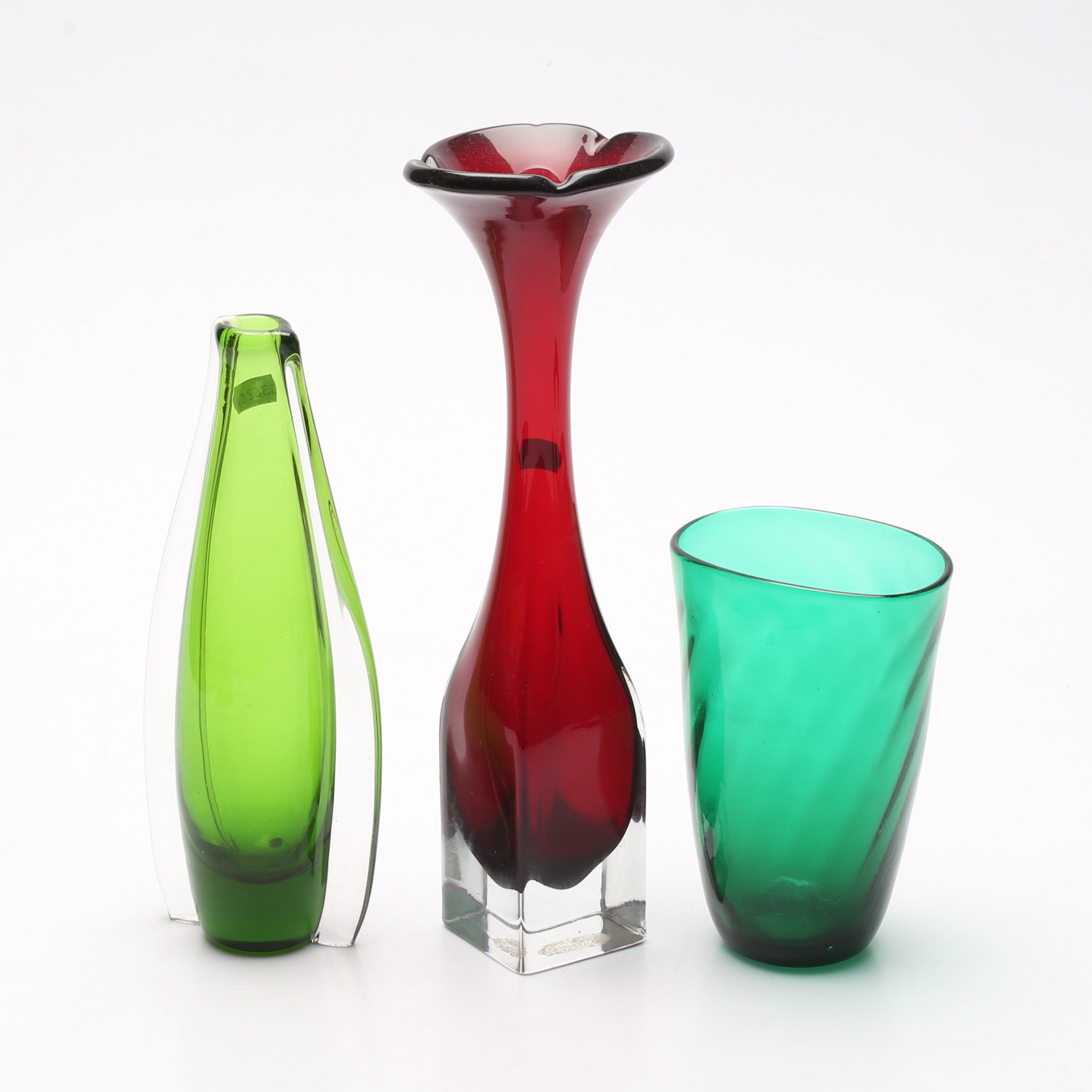 VASER, 3 st, bland annat Reijmyre. Glas - Bruksglas - Auctionet