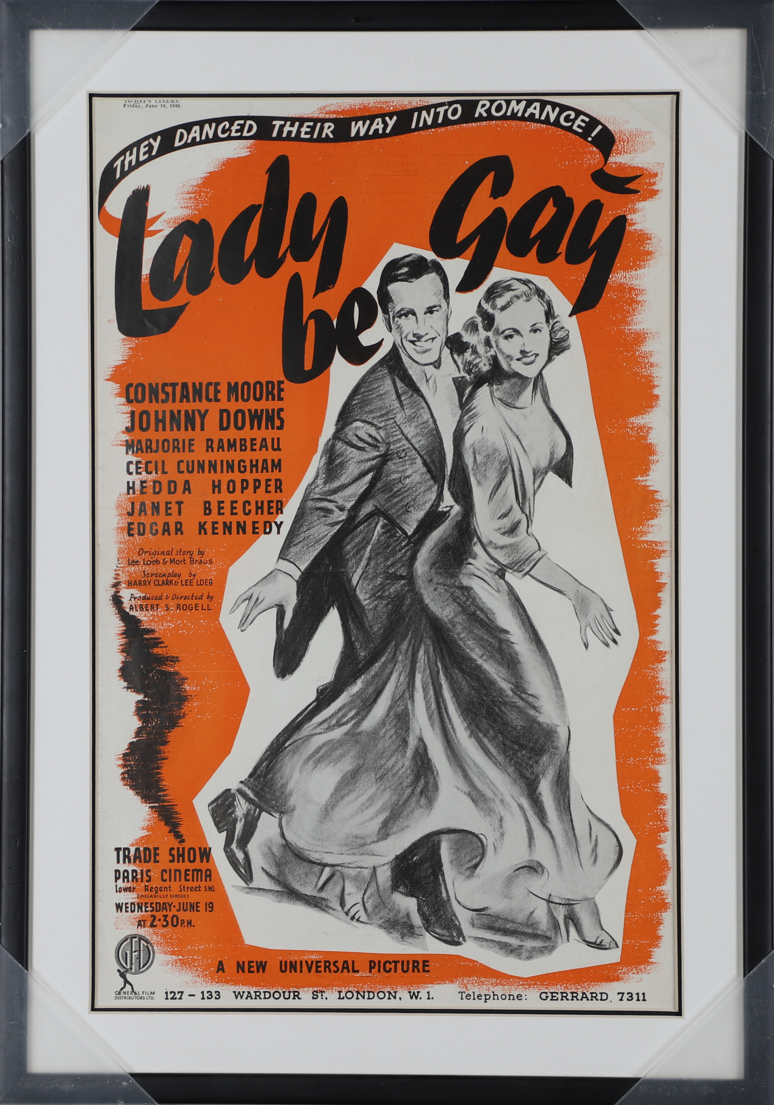 Images for 2363227. A 1940s GFD 'LADY BE GAY' MOVIE POSTER. - Auctionet