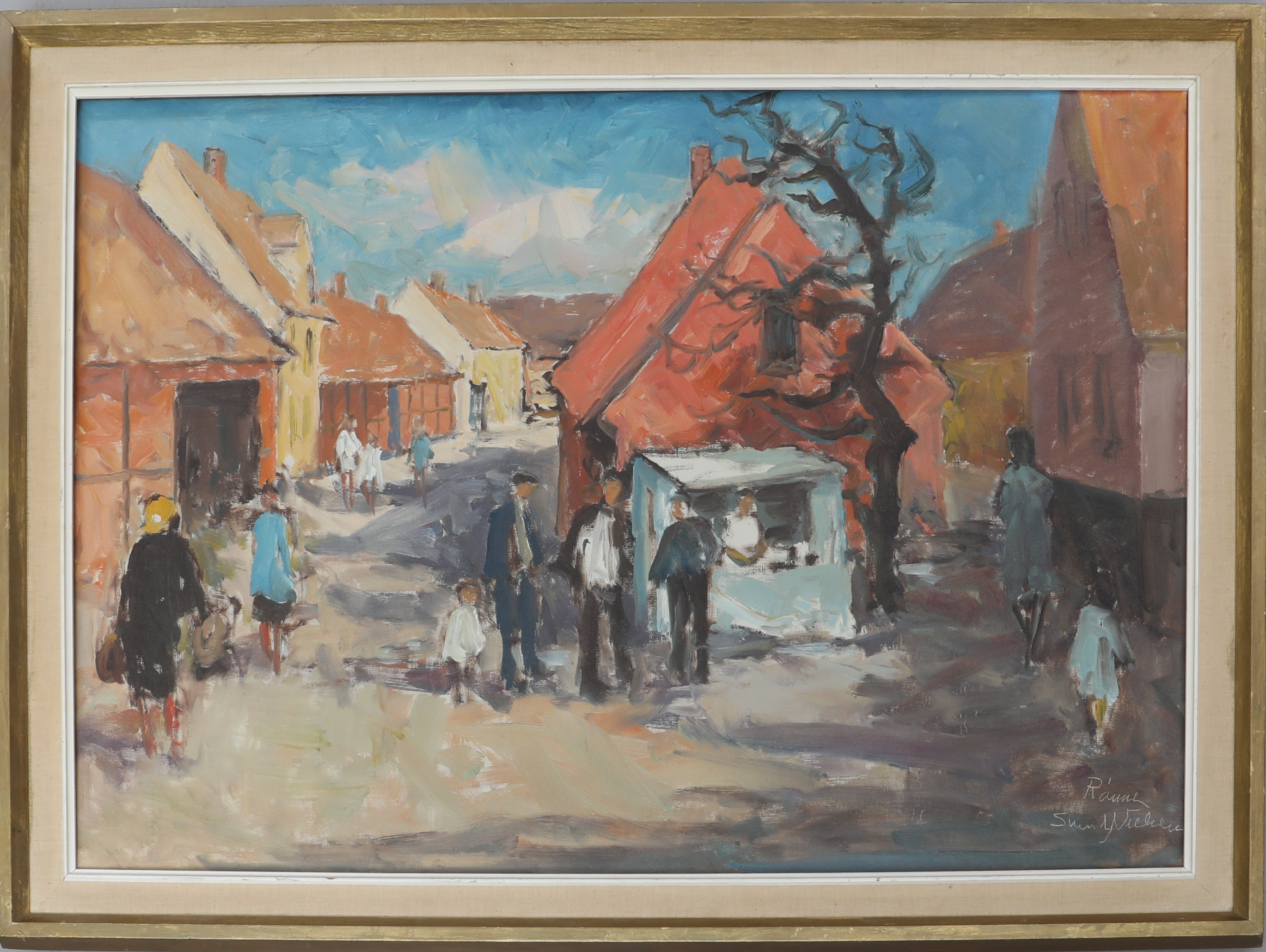 Images for 2370950. SVEND NIELSEN. oil on canvas, Tor and small town ...