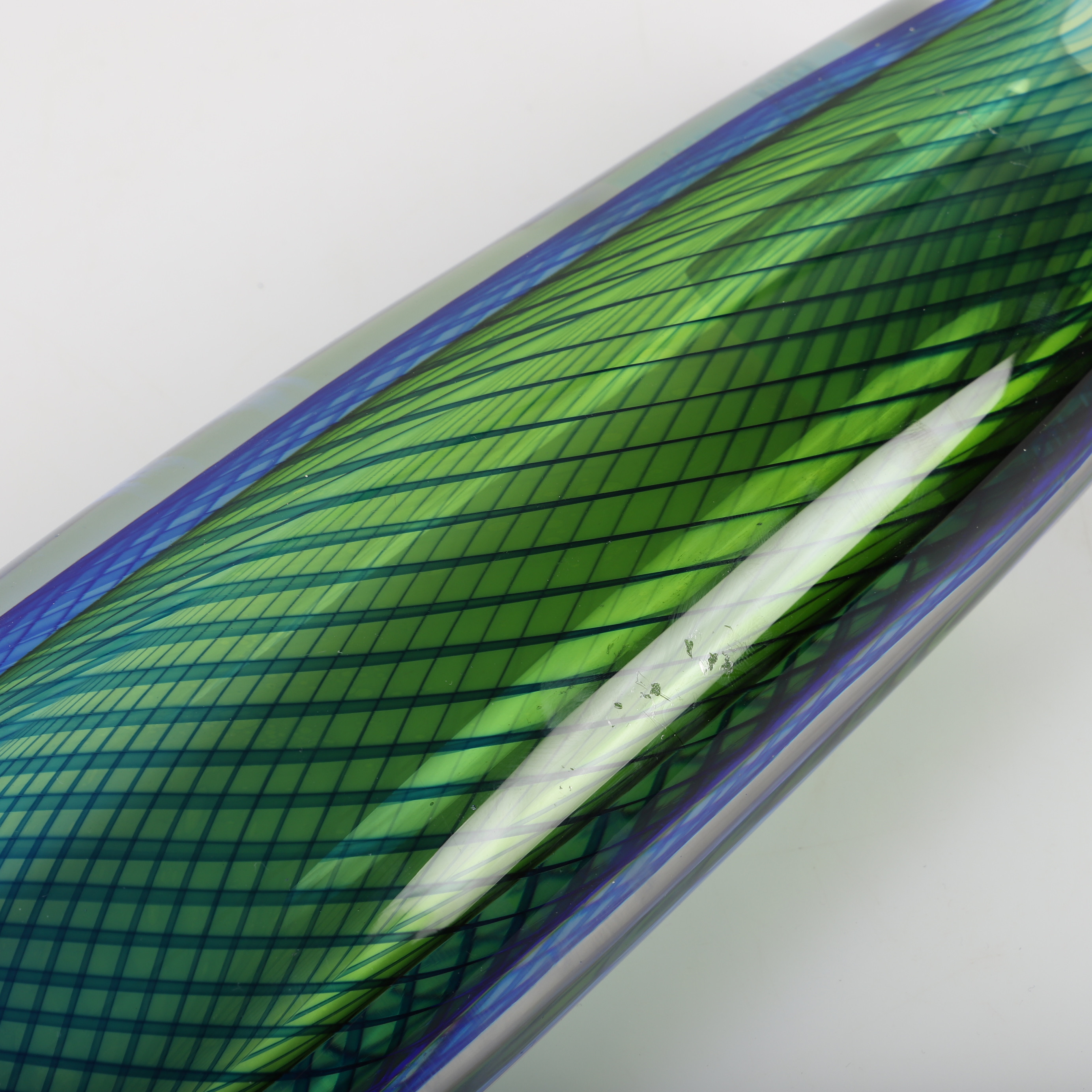 Images for 2371334. VICKE LINDSTRAND. Vase, green-blue undercut glass ...