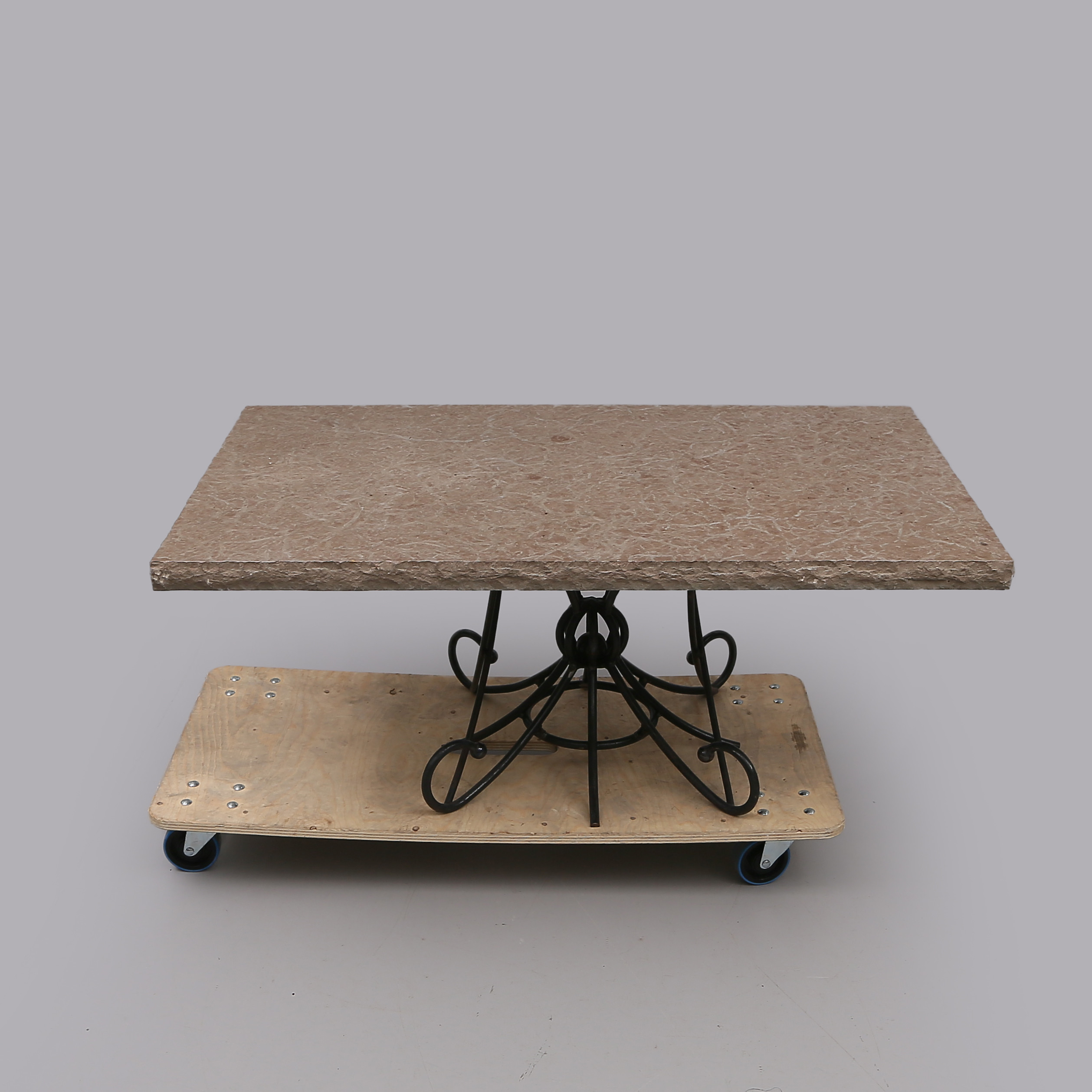 Images for 2371640. STONE TABLE, with metal stand, probably Öland stone ...