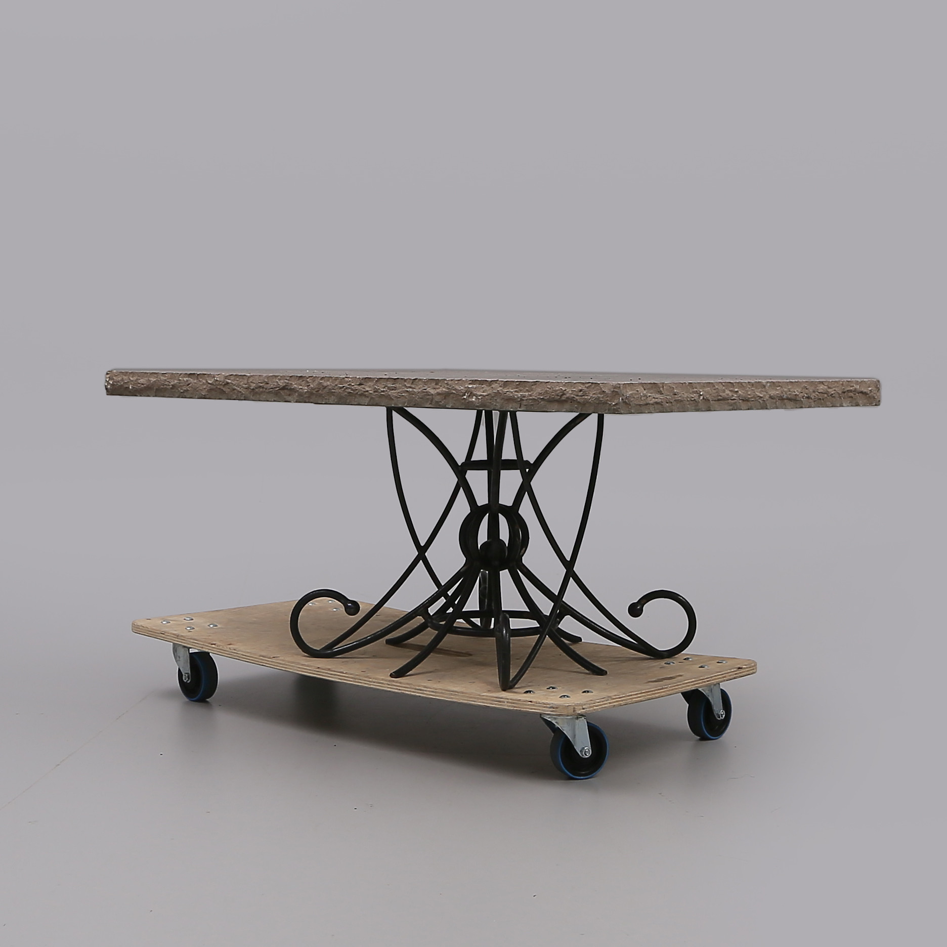 Images for 2371640. STONE TABLE, with metal stand, probably Öland stone ...