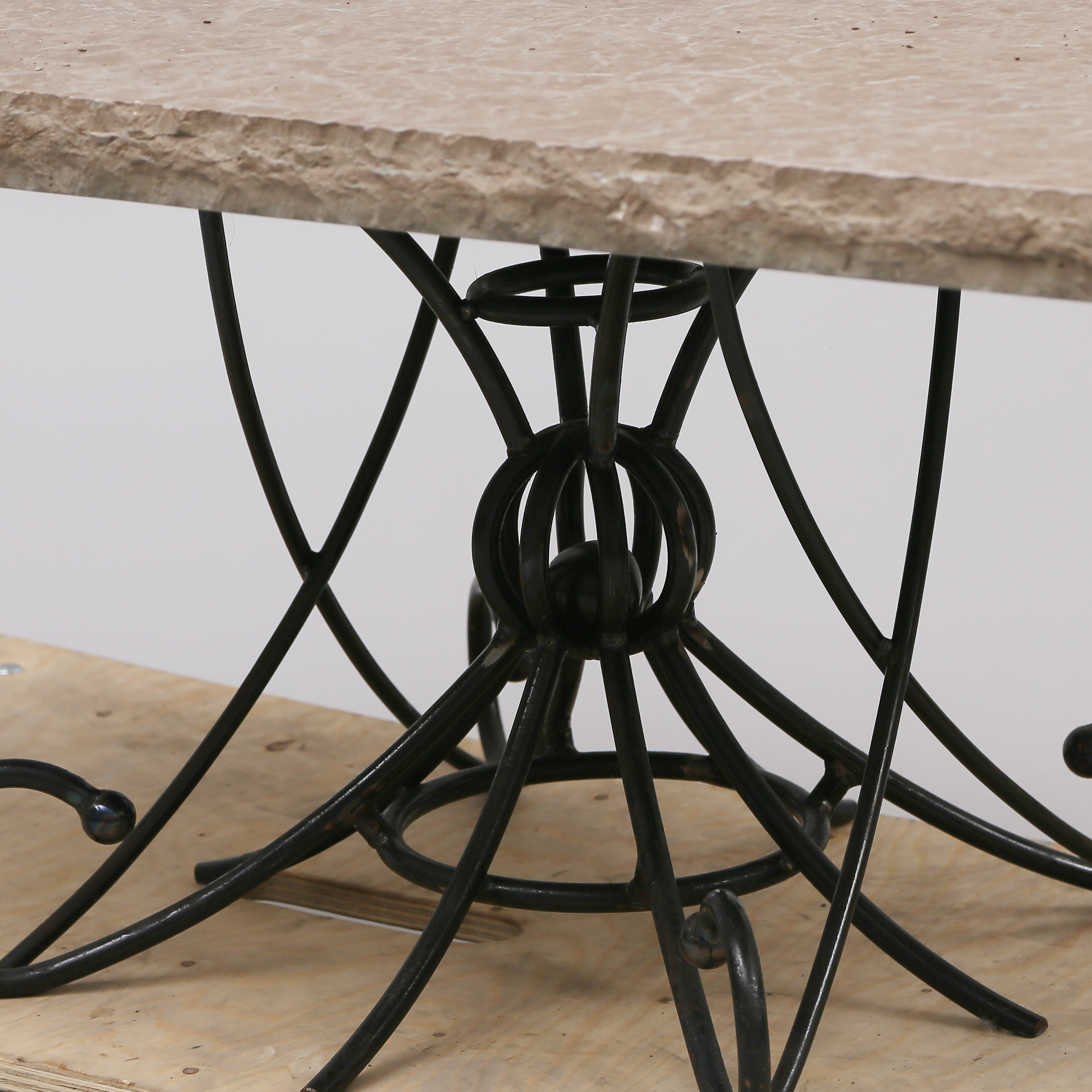 Images for 2371640. STONE TABLE, with metal stand, probably Öland stone ...