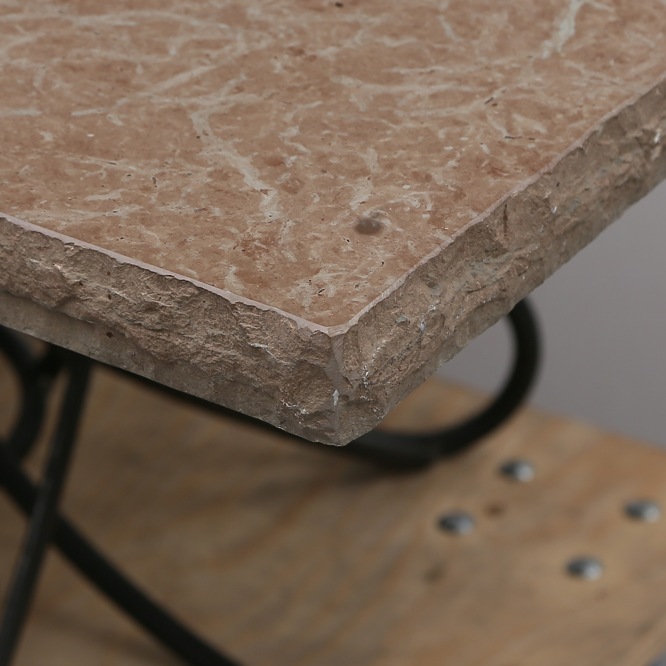 Images for 2371640. STONE TABLE, with metal stand, probably Öland stone ...