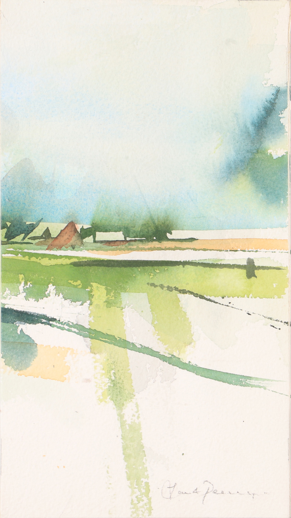 LARS A. PERSSON. Landskap, akvarell, signerad. Konst - Måleri - Auctionet