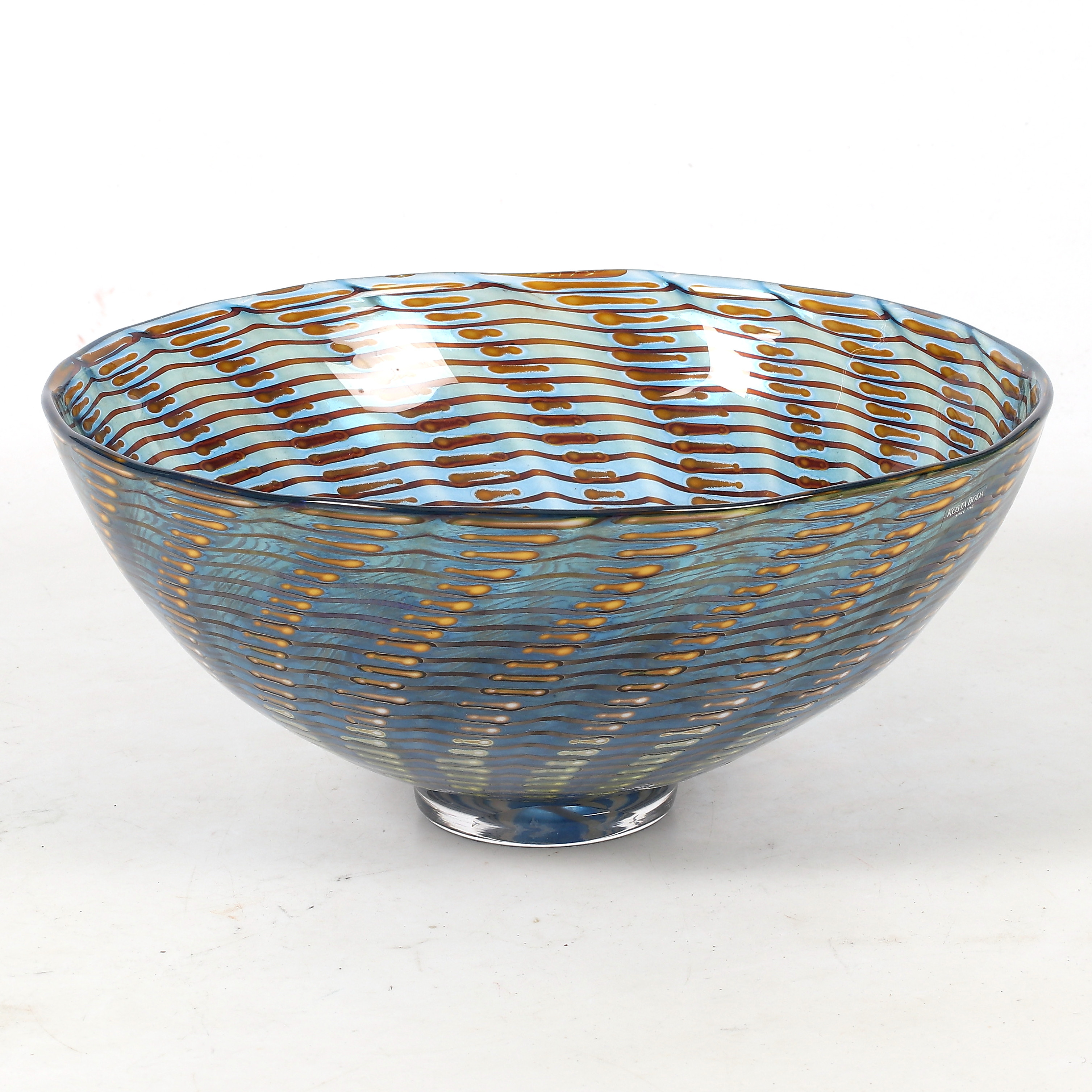 Images for 2379594. BERTIL VALLIEN. bowl, glass, "Peacock", Kosta Boda ...