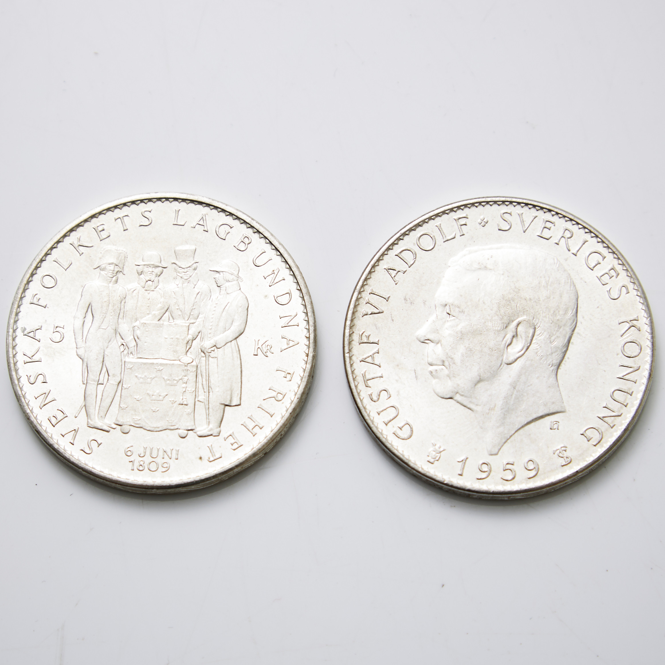 Bilder för 2381502. MYNT, 107 st., 40 % silver, åtsida kungens porträtt ...