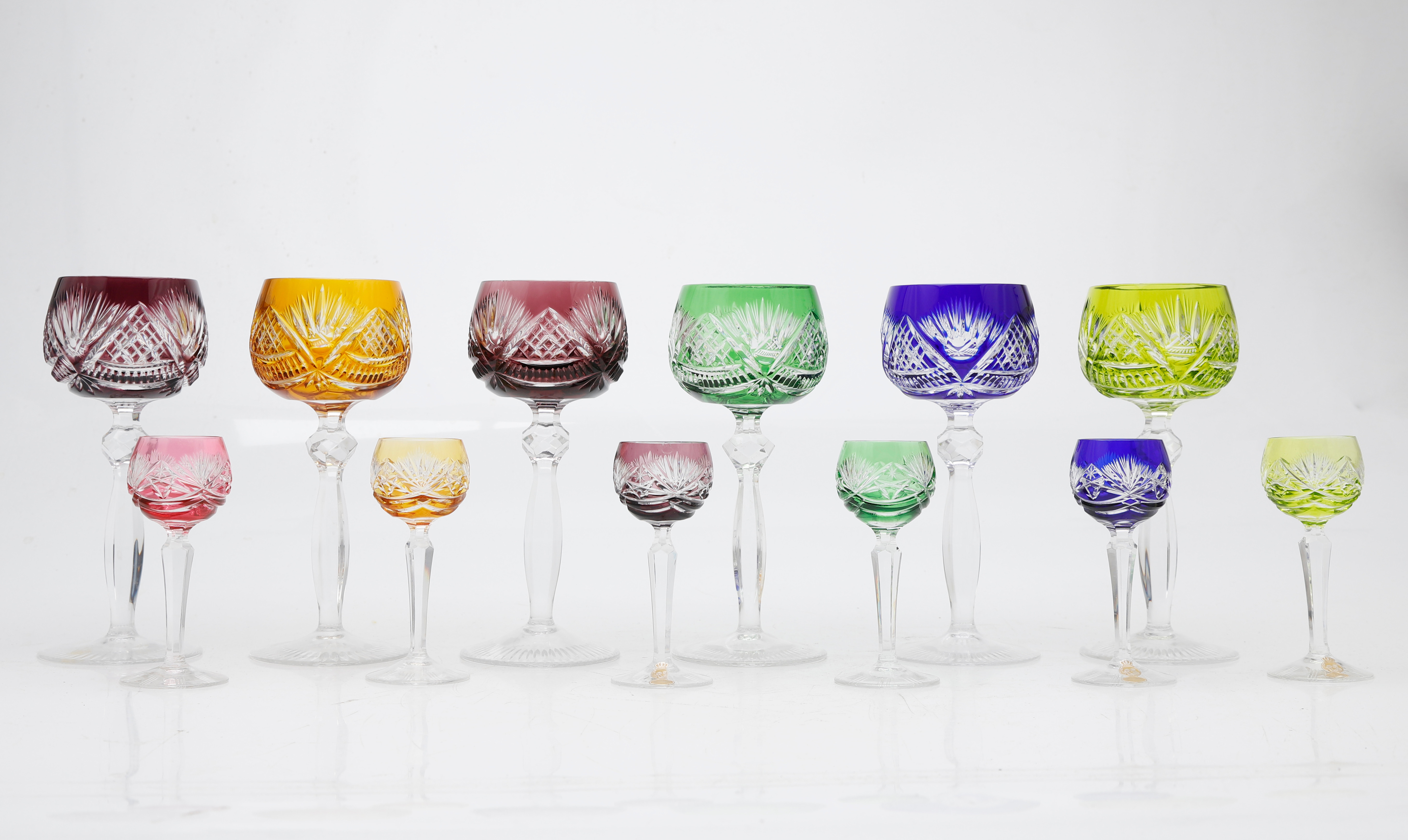 Images for 2381706. Set of six German wine glasses and six liquor ...