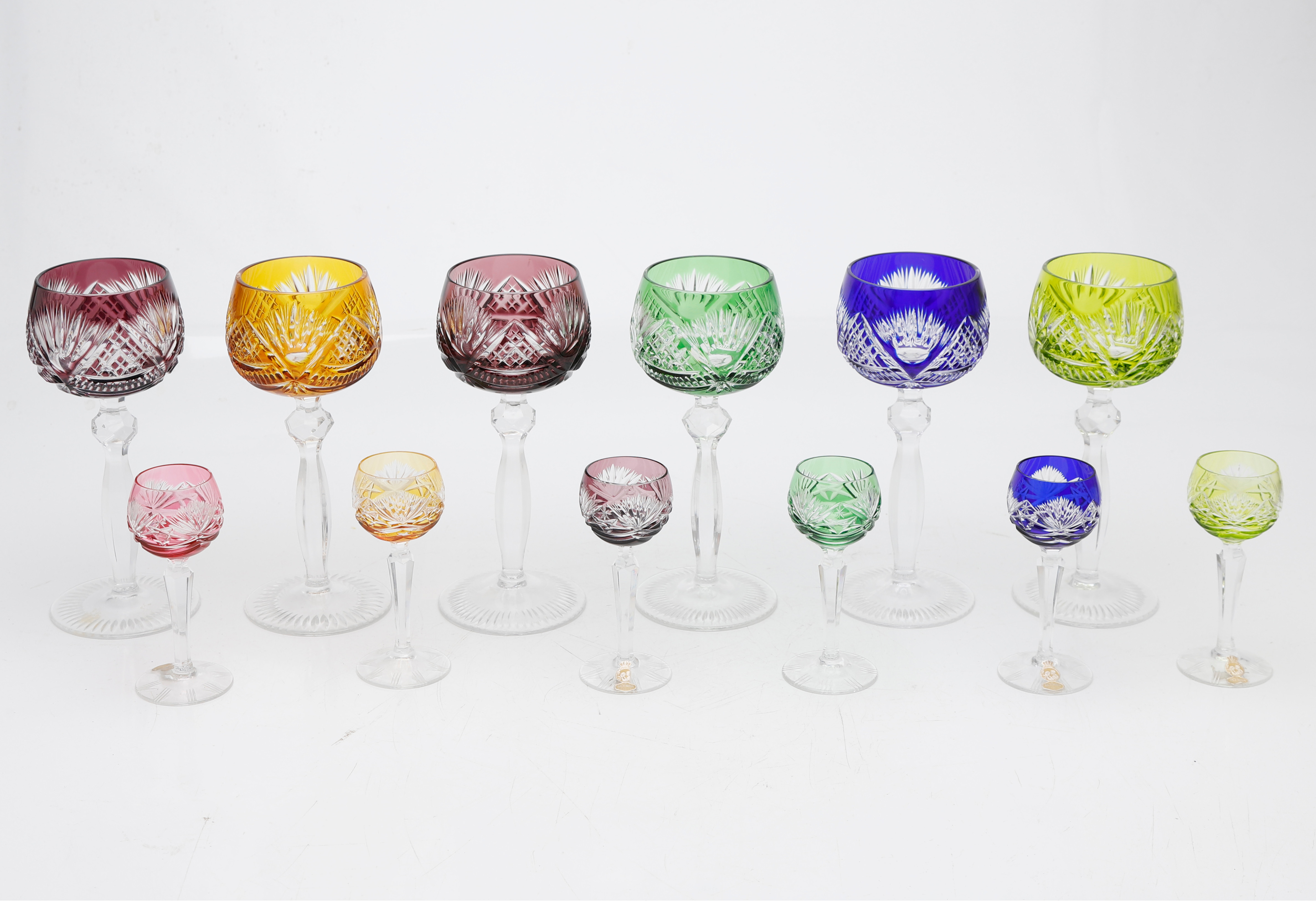 Images for 2381706. Set of six German wine glasses and six liquor ...