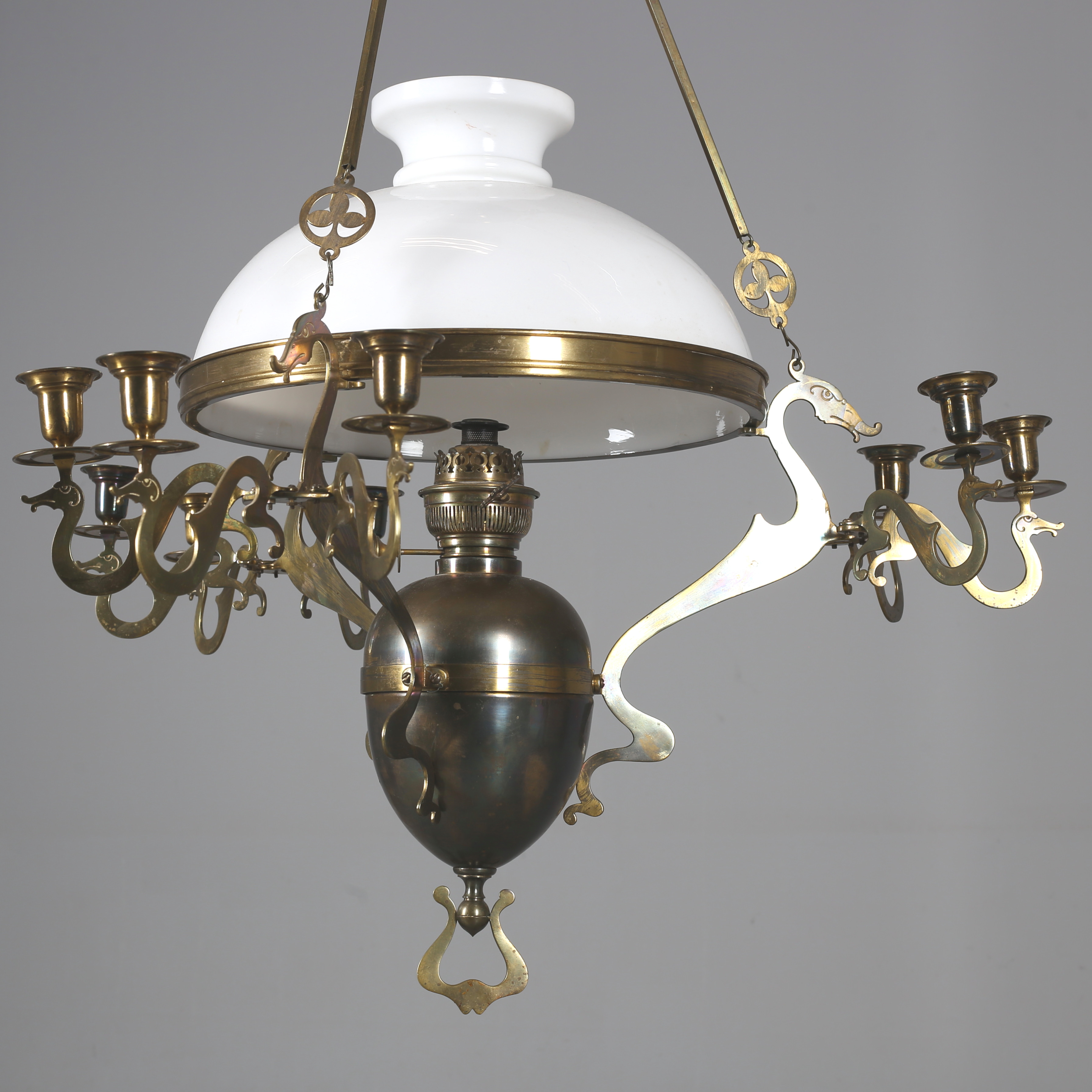 Images for 2382053. CEILING LAMP, Art Nouveau, brass with glass dome ...