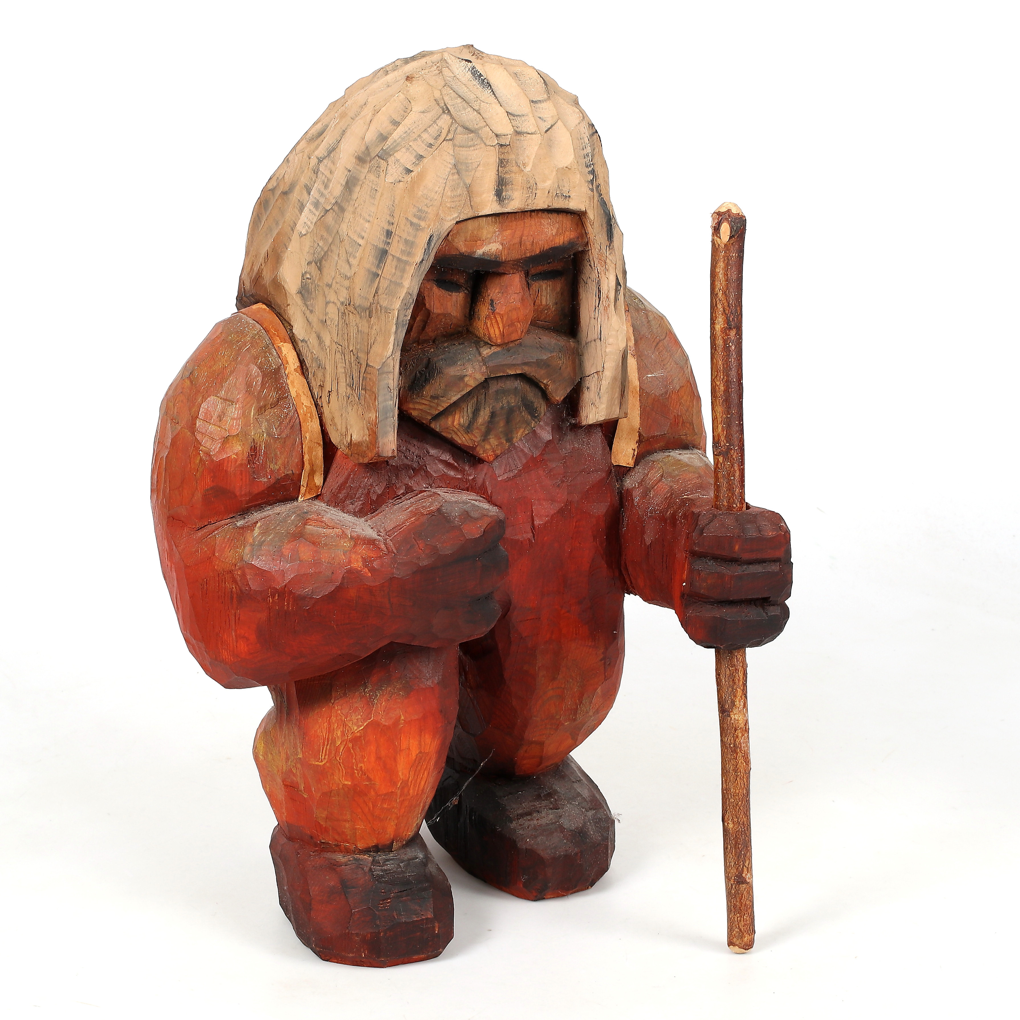 Bilder zu 2385507. WIGGO SCHULTZ. Wanderer, Holz geschnitzt und bemalt ...