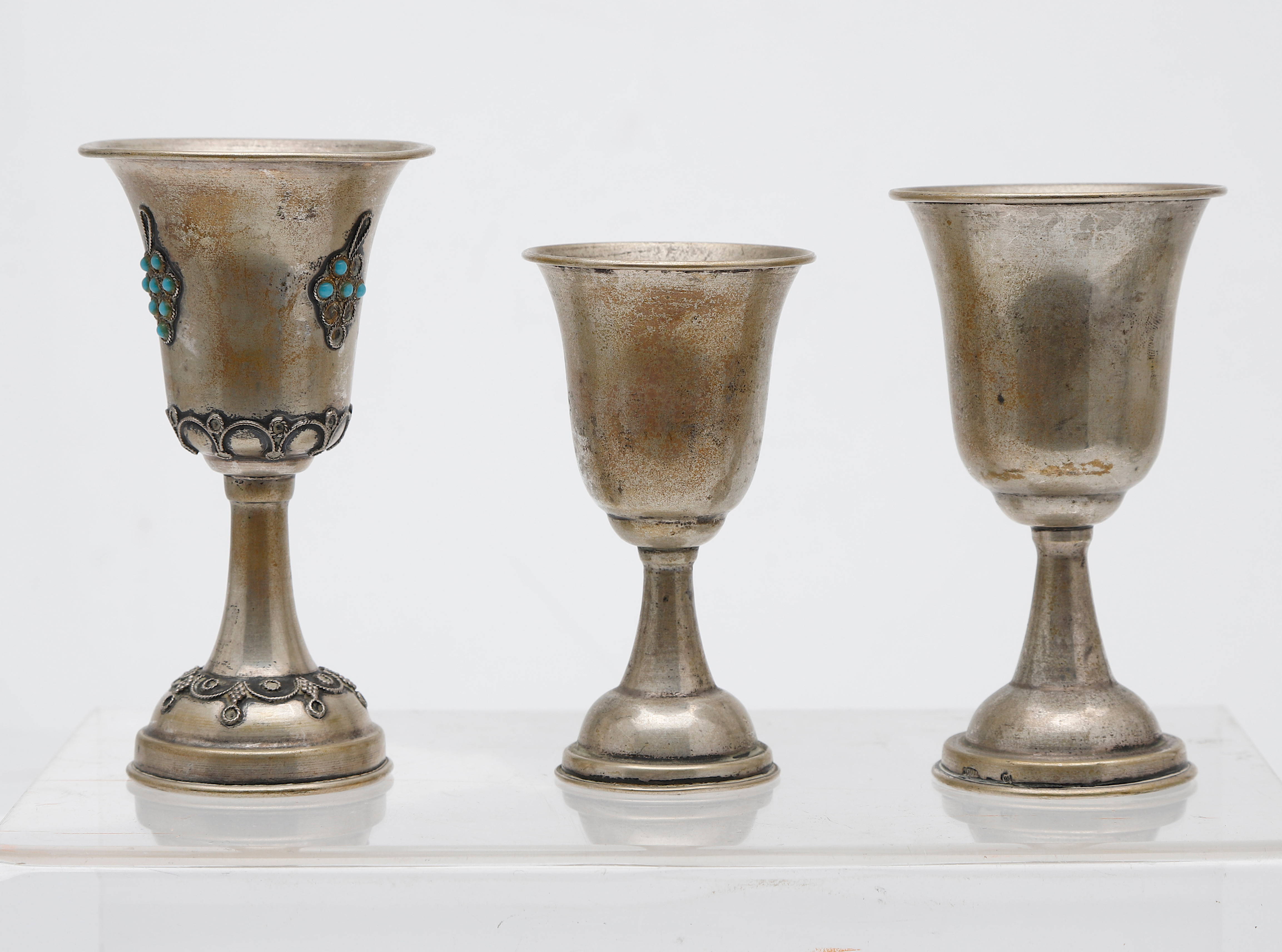 Images for 2390012. Three silver goblets, one of them from Israel, 20th ...
