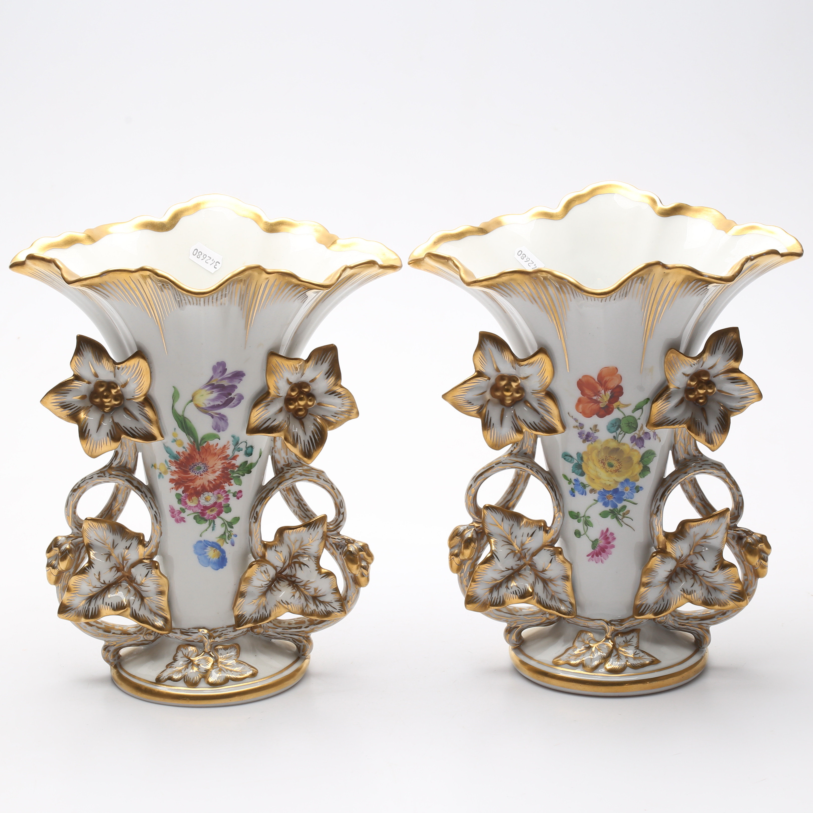 Images for 2390222. VASES, a pair, porcelain, Carl Tielsch, Altwasser ...