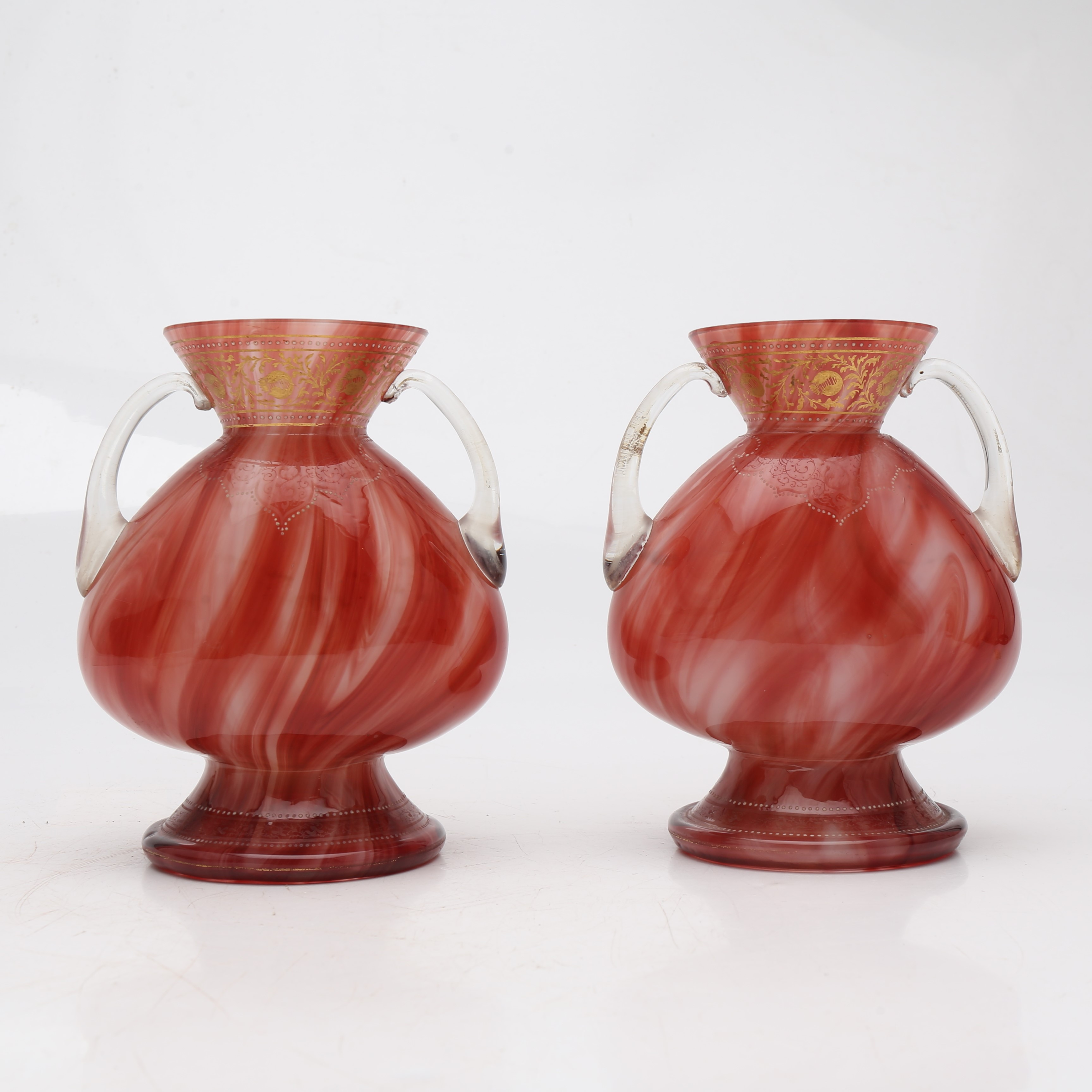 Images for 2390389. Pair of French vases in marbled, enamelled and gilt ...
