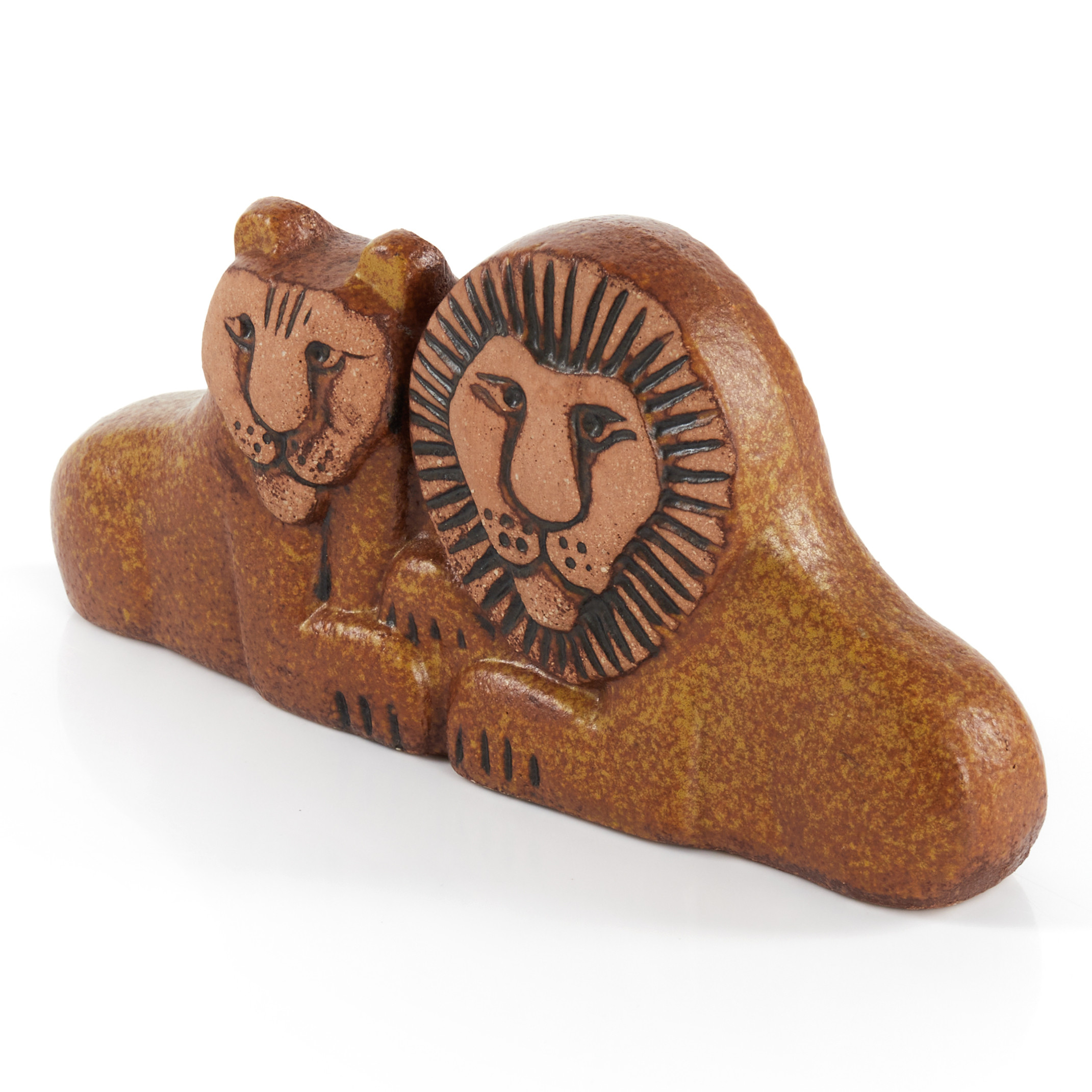 Images for 2395545. LISA LARSON, figure, stoneware, pair of lions ...