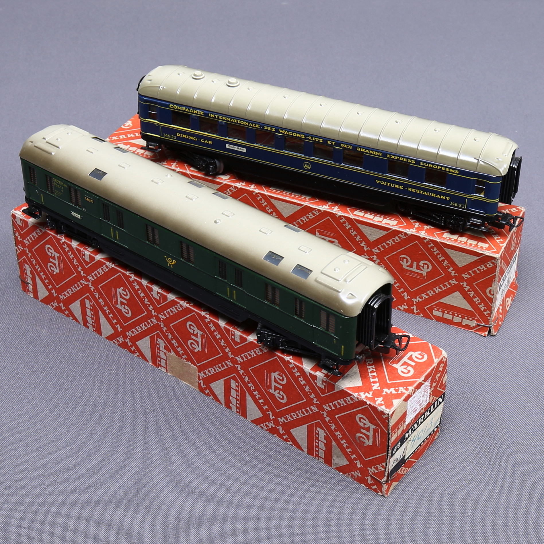 Images for 2402035. MÄRKLIN 7 346 wagons, Schürzenwagen, original boxes ...