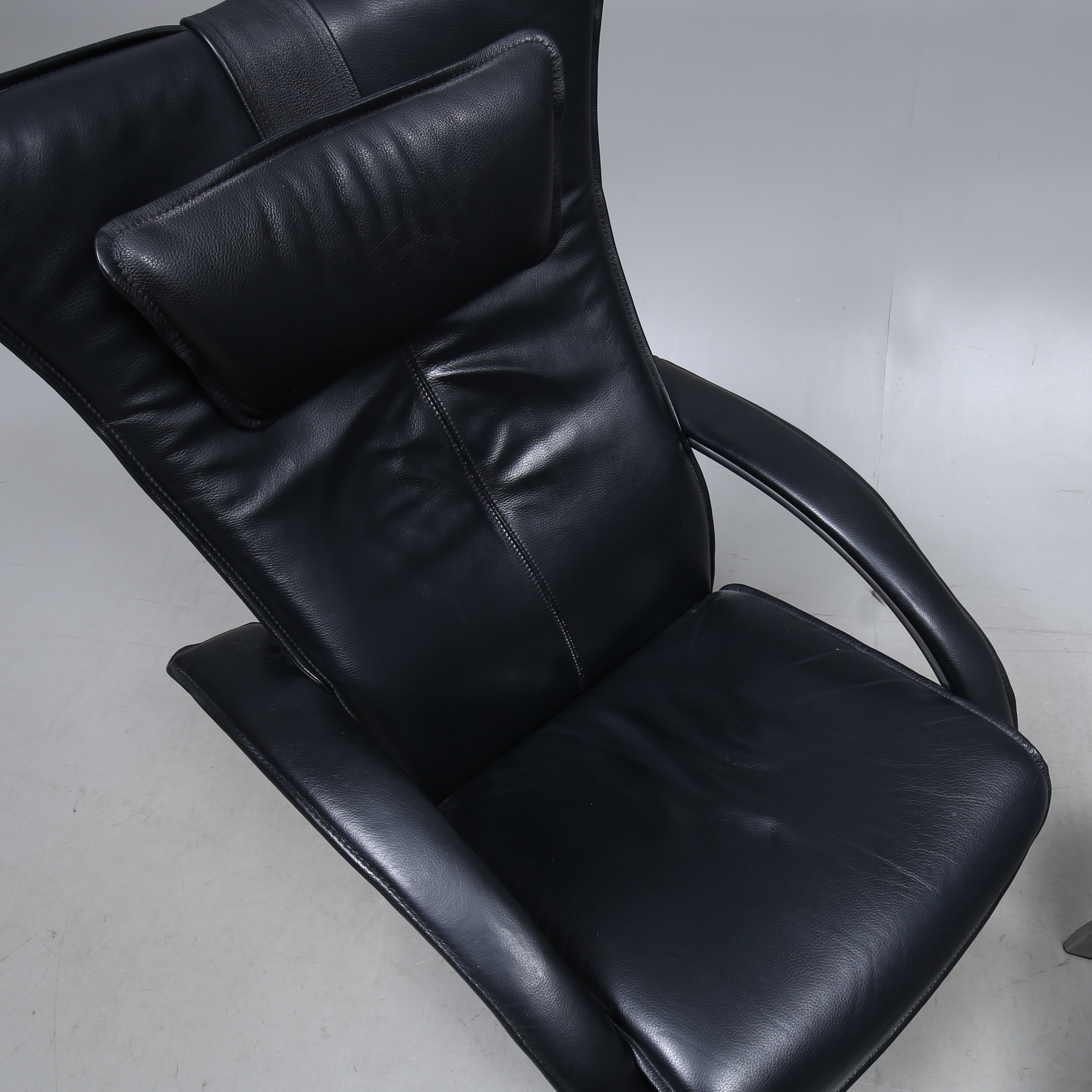 Images for 2402176. ARMCHAIR with FOOTSTOOL. Metal and Leather, "Delta ...