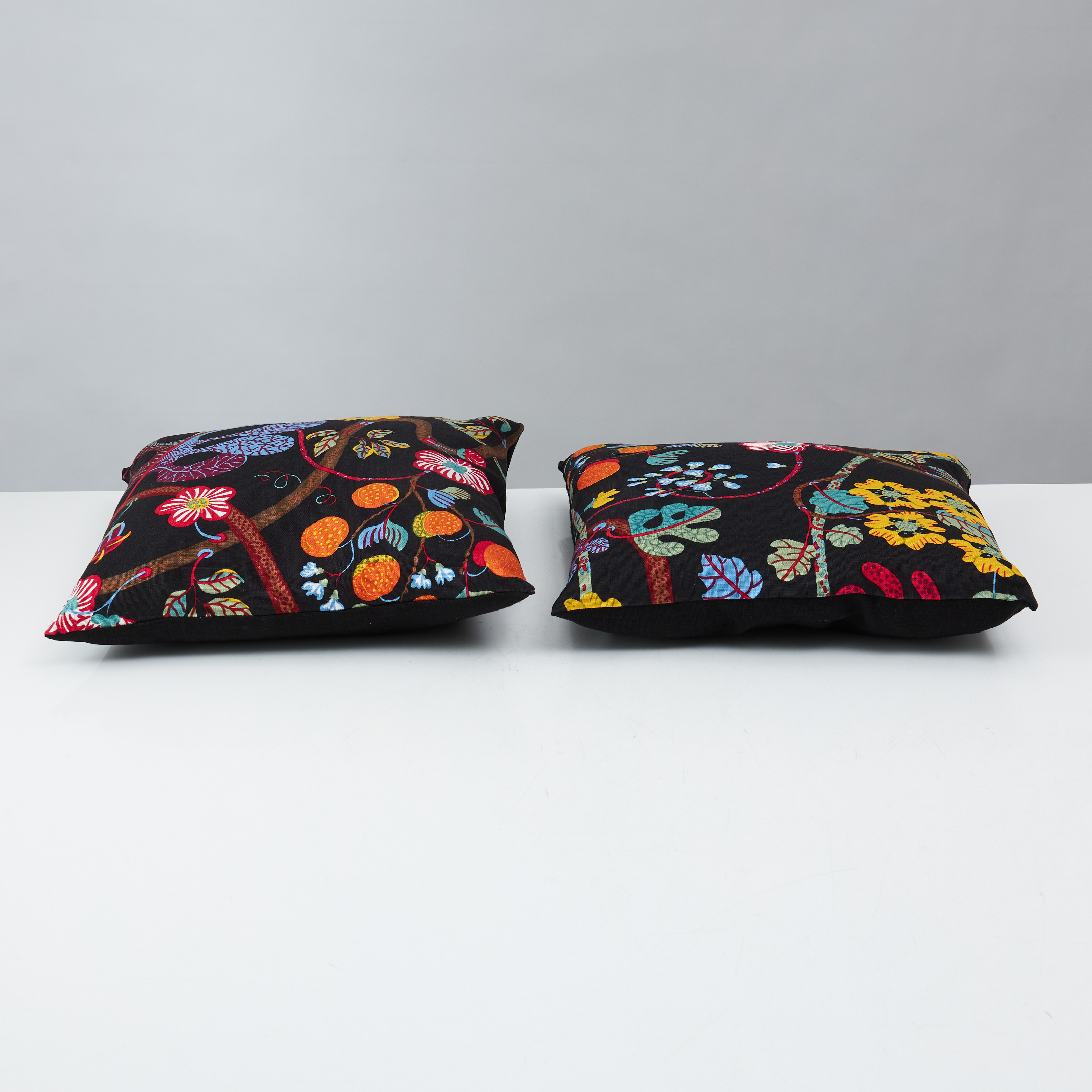 Images for 2405211. PILLOWS, a pair, linen, front with pattern ...