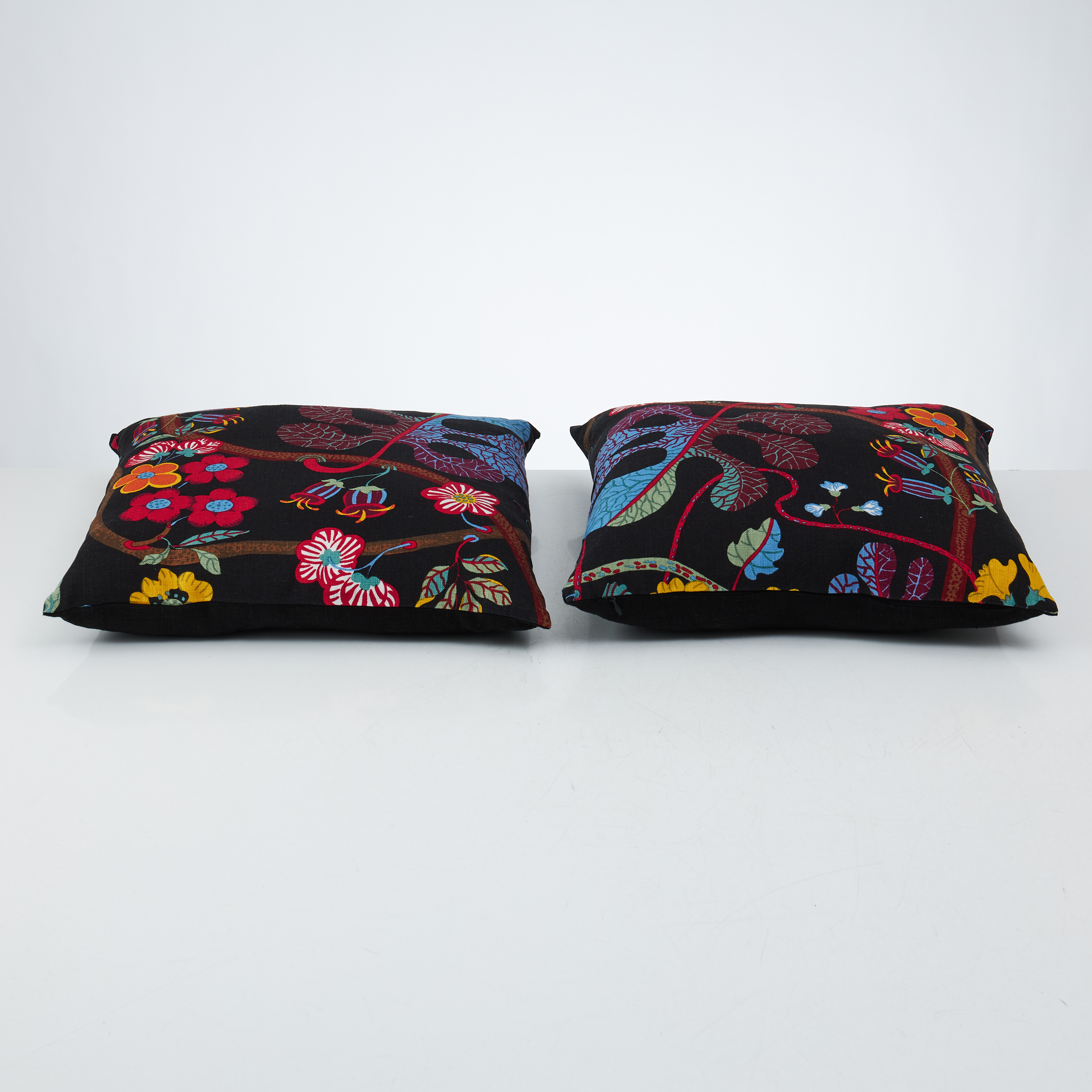 Images for 2405220. PILLOWS, a pair, linen, front with pattern ...