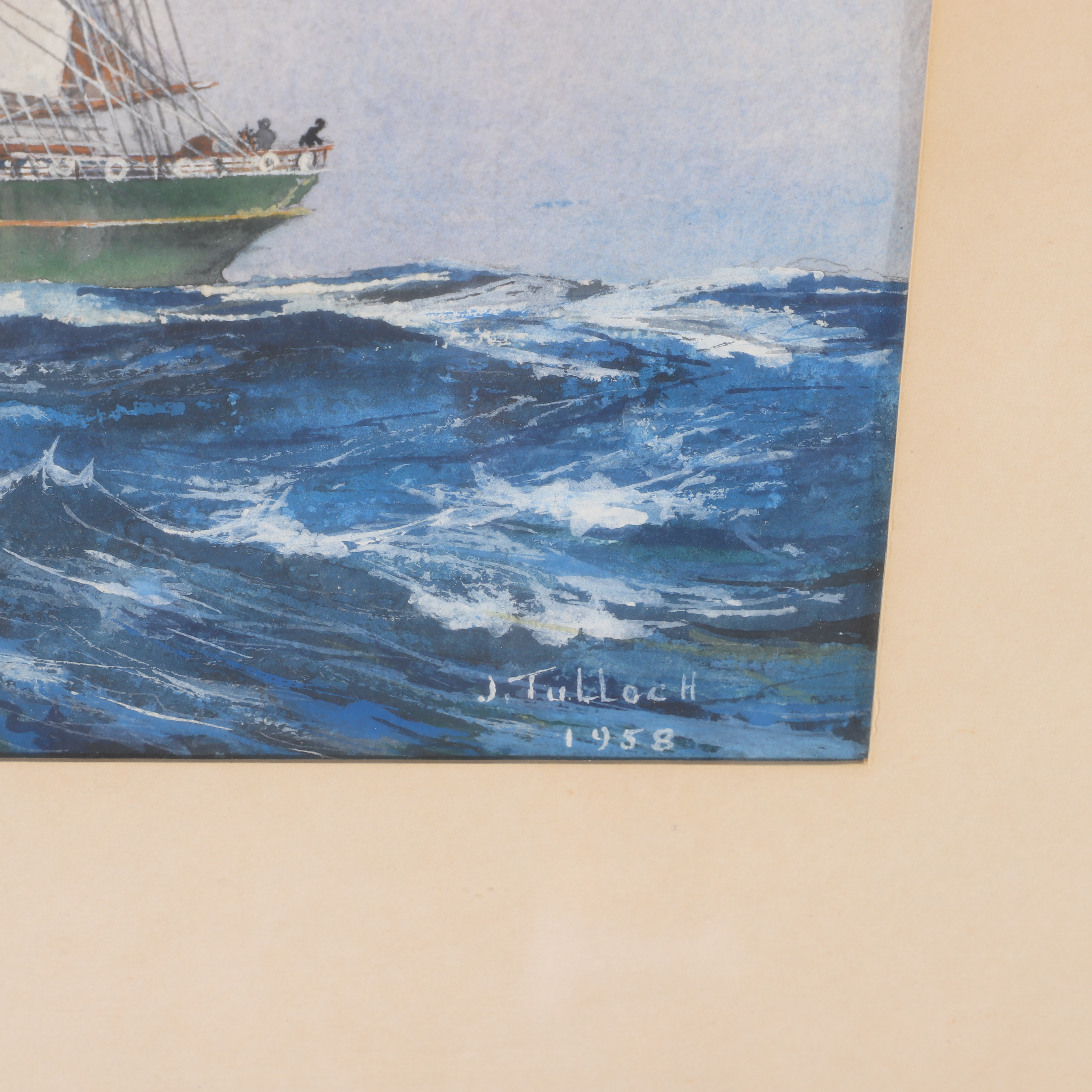 Images for 2405960. JOHN TULLOCH. Sailing ship, watercolour, signed J ...