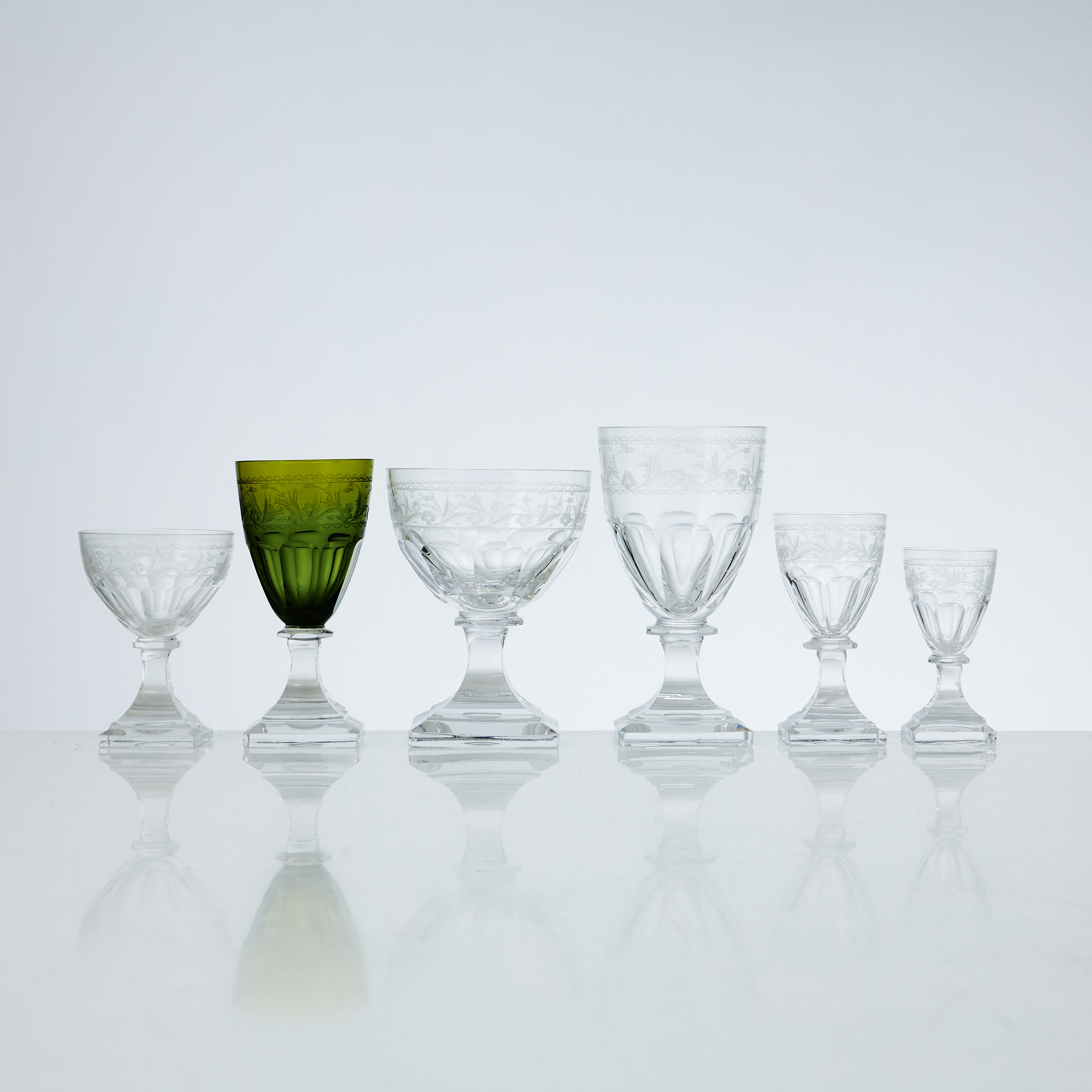 Images for 2406091. GLASSWARE, 1900s, 74 dlr, Elme Glasbruk, polished ...