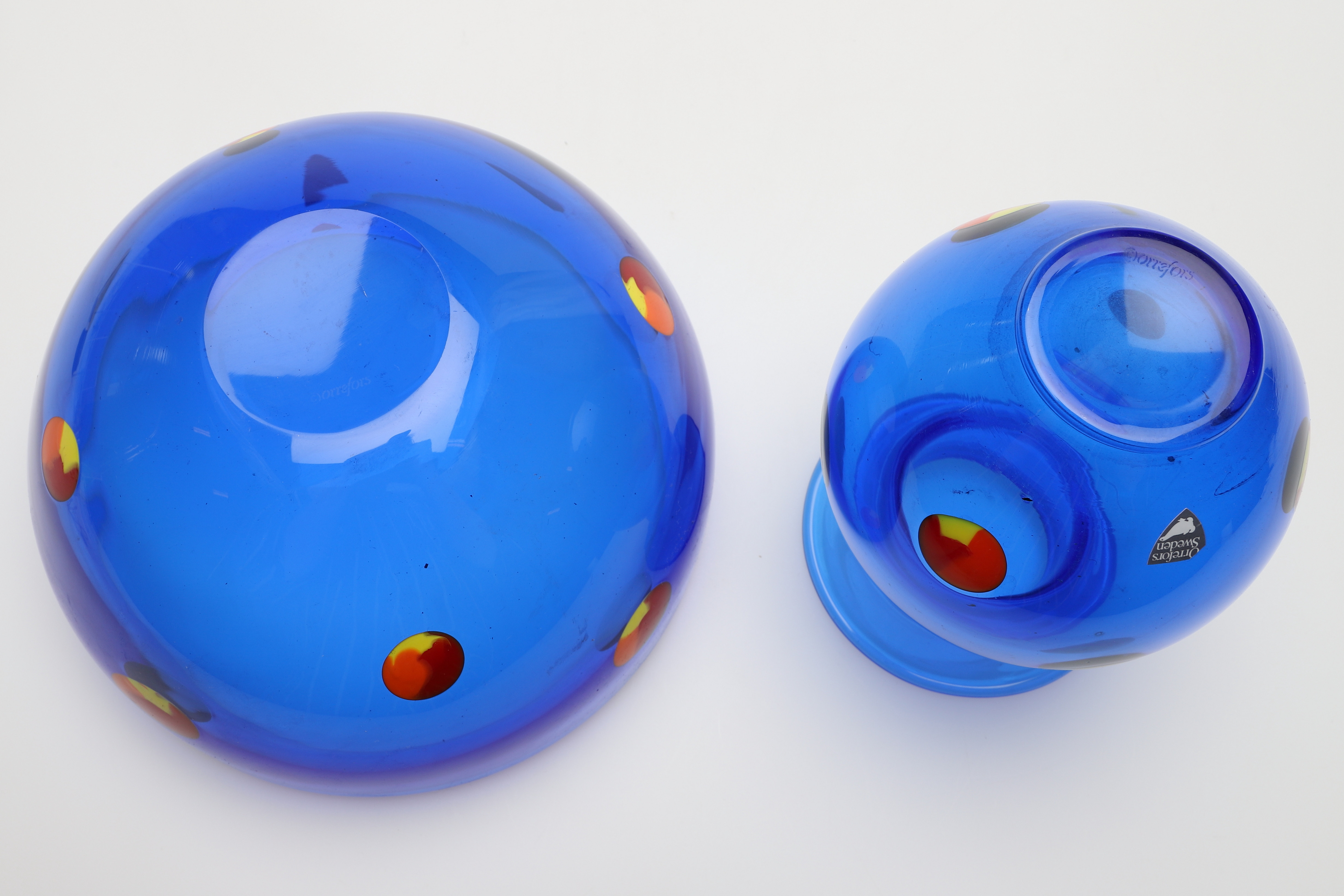 ERIKA LAGERBIELKE. Vas och Skål, halvkristall, "Pepperoni", Orrefors ...