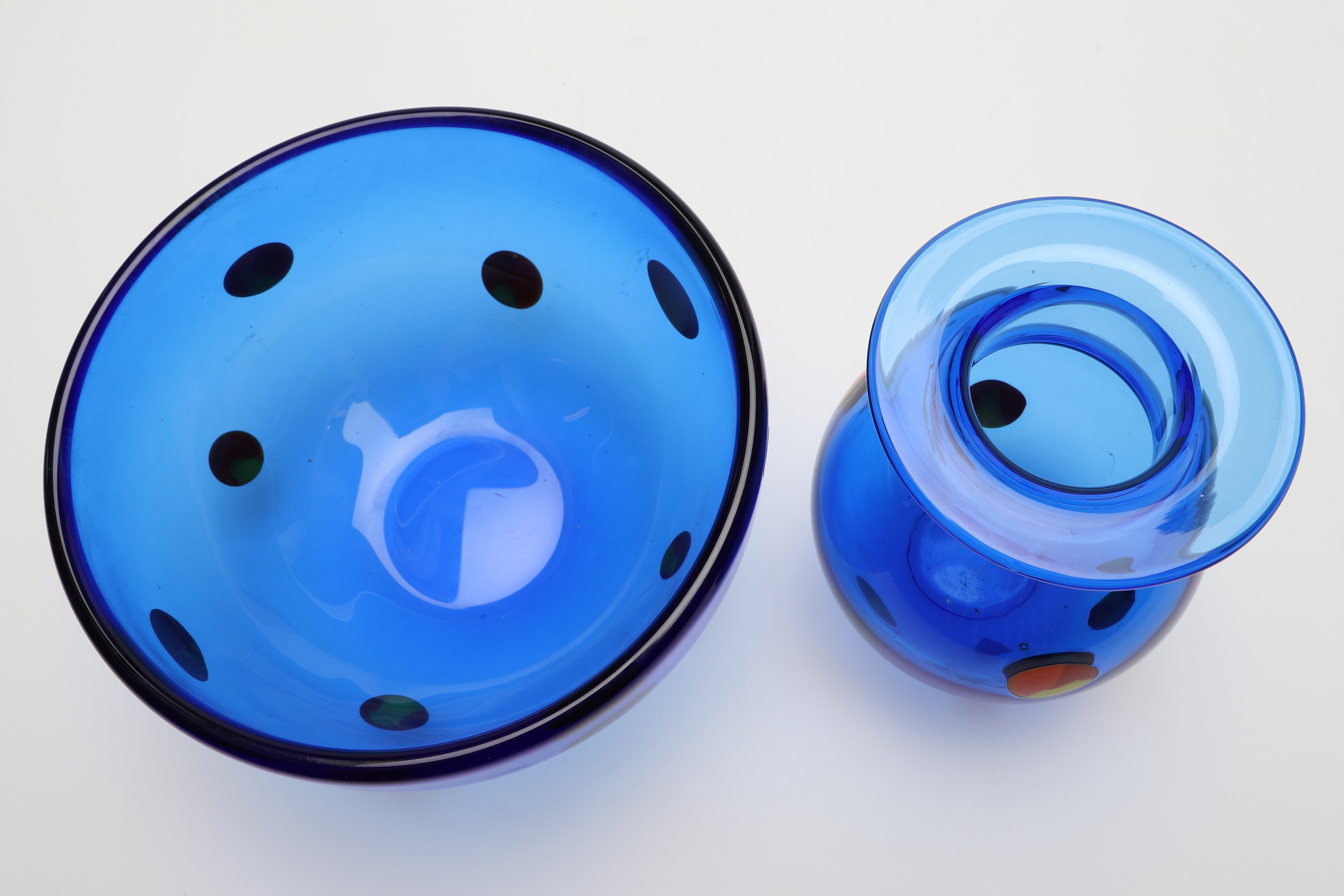 ERIKA LAGERBIELKE. Vas och Skål, halvkristall, "Pepperoni", Orrefors ...