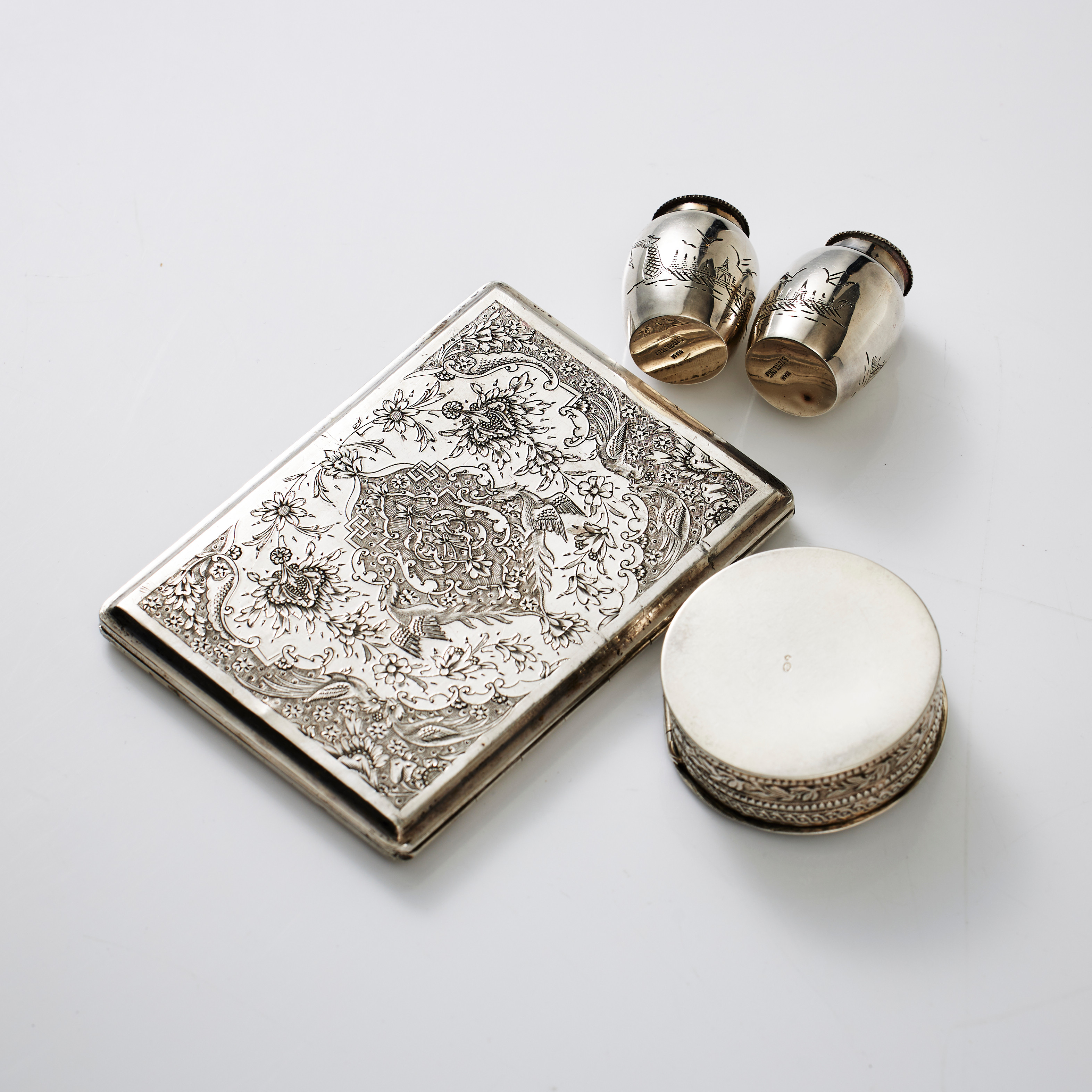 Images for 2411194. CIGARETTE CASE, BOX, SALT and PEPPER PARKS, silver ...