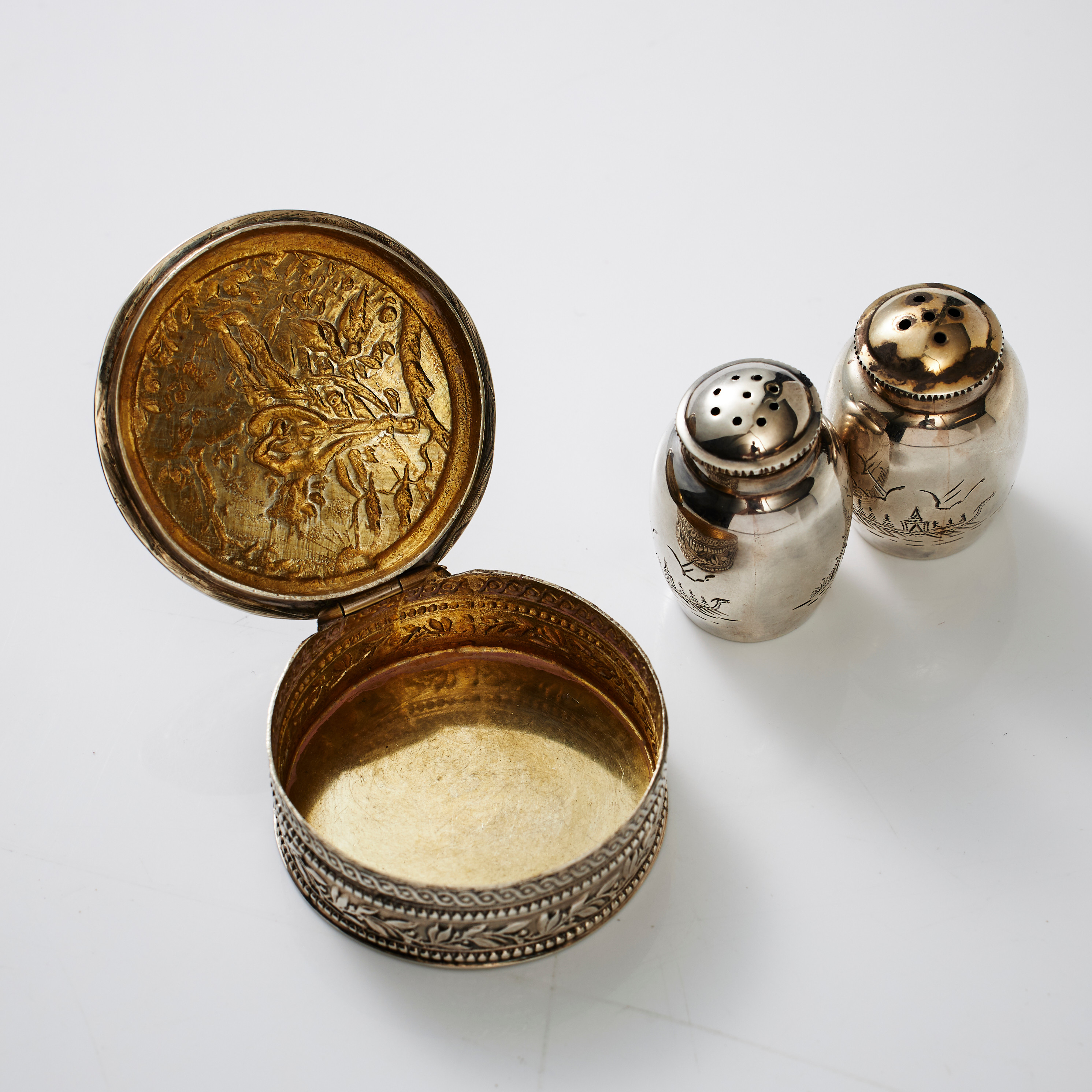 Images for 2411194. CIGARETTE CASE, BOX, SALT and PEPPER PARKS, silver ...