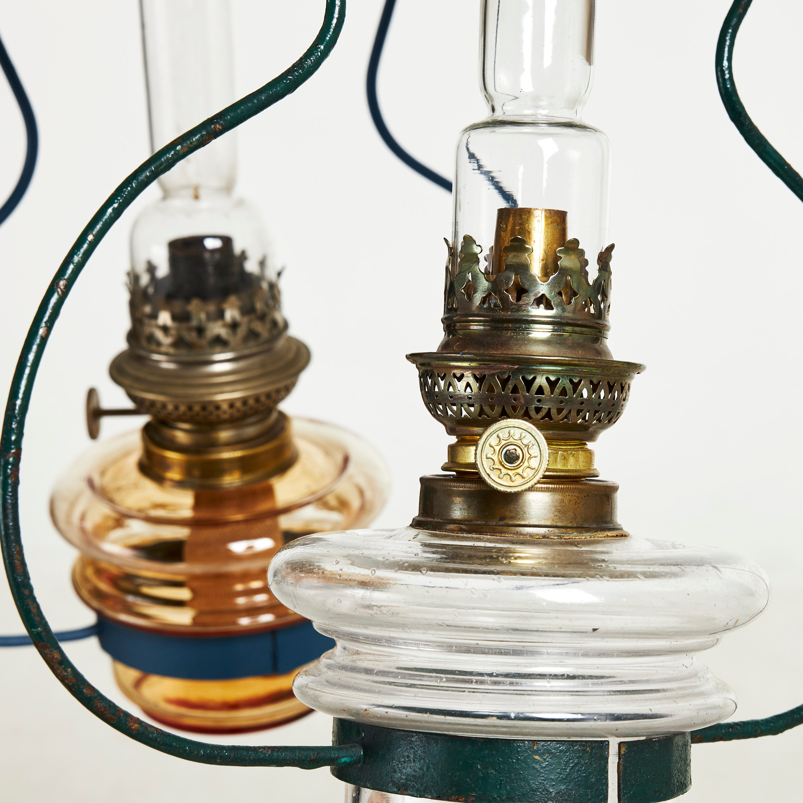 Images for 2411620. CEILING PHOTO LAMPS, 2 pcs, frame in brass, shade ...