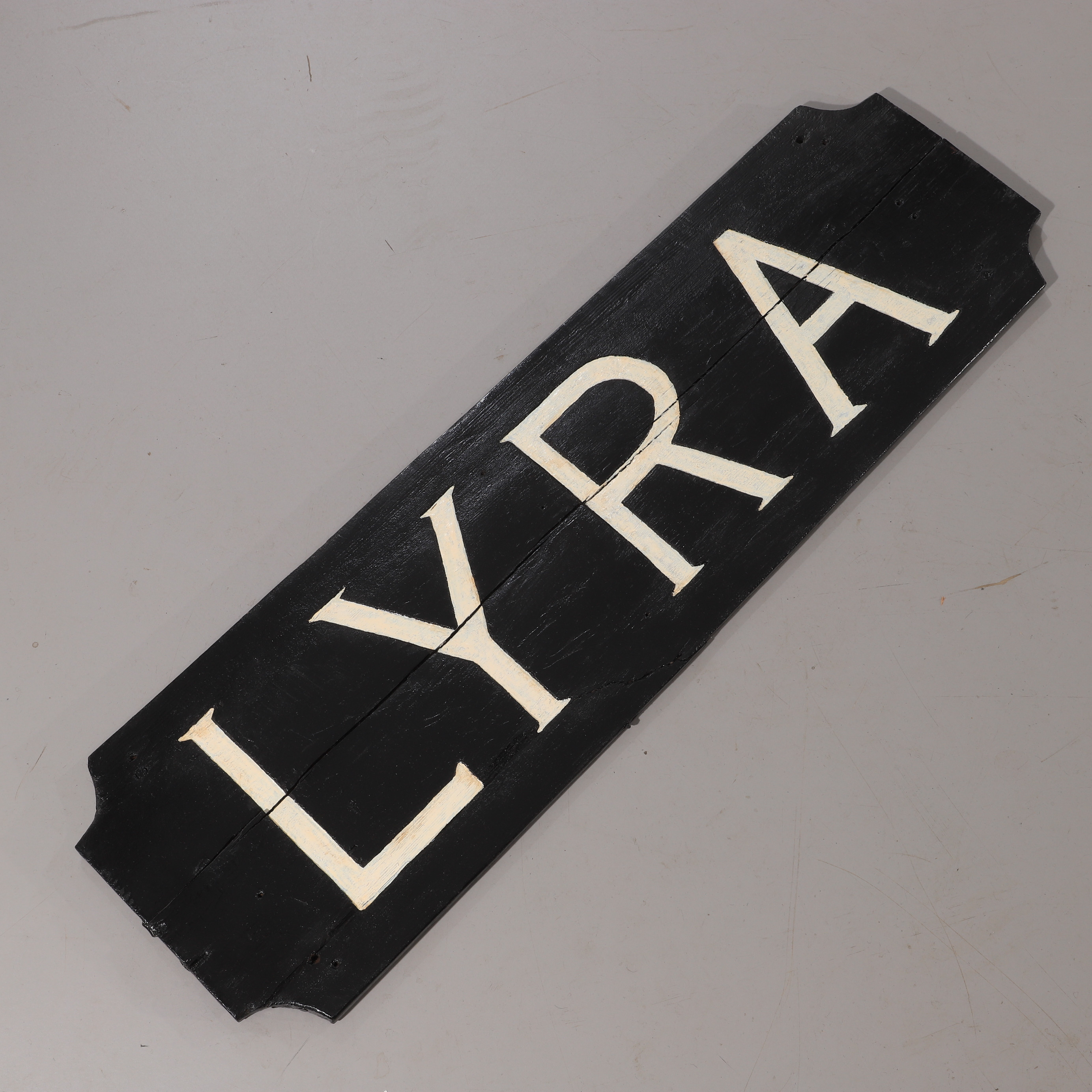 Images for 2412537. BOAT SIGN, "Lyra", painted wood. - Auctionet