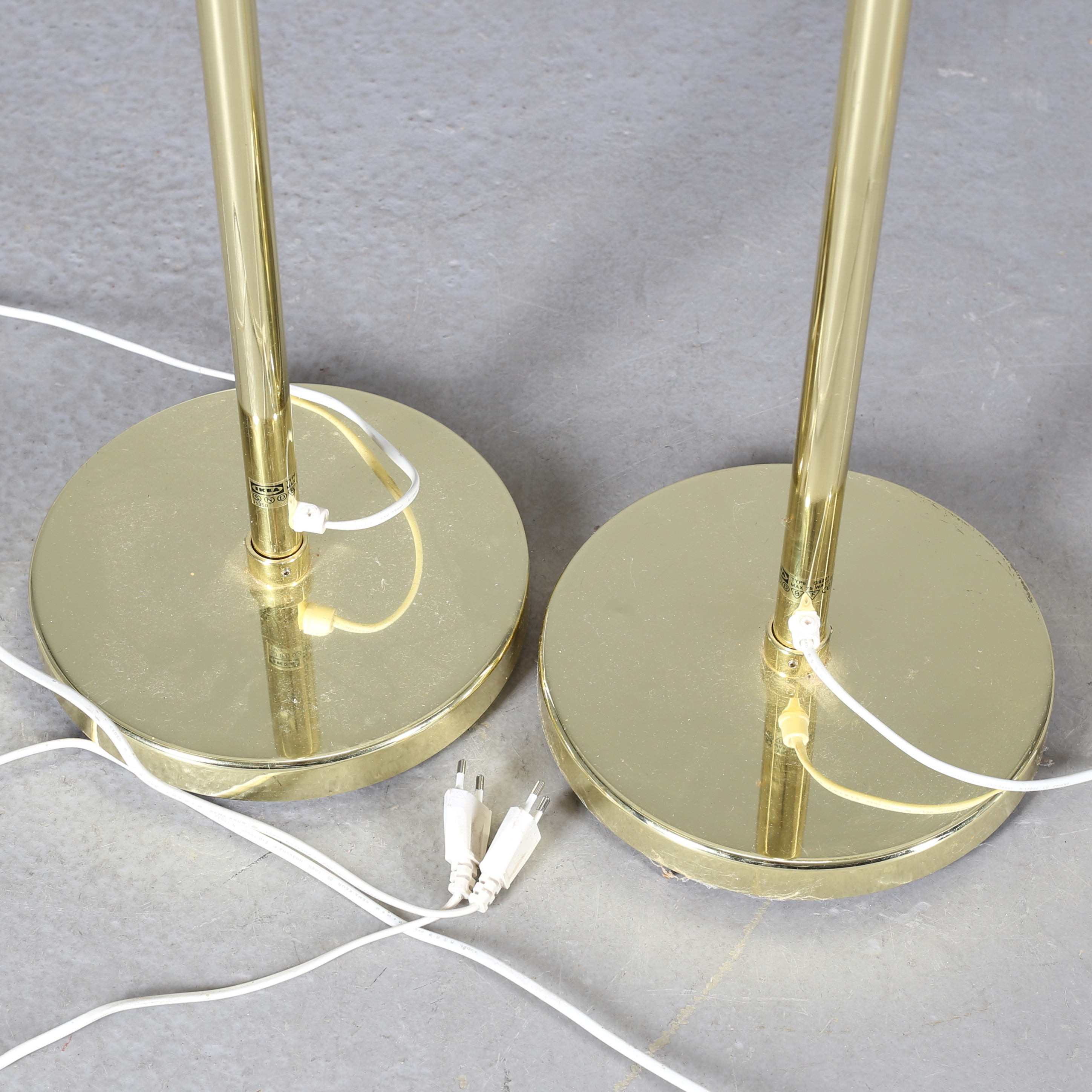Images for 2413371. FLOOR LAMPS, a pair, brass frames with adjustable ...