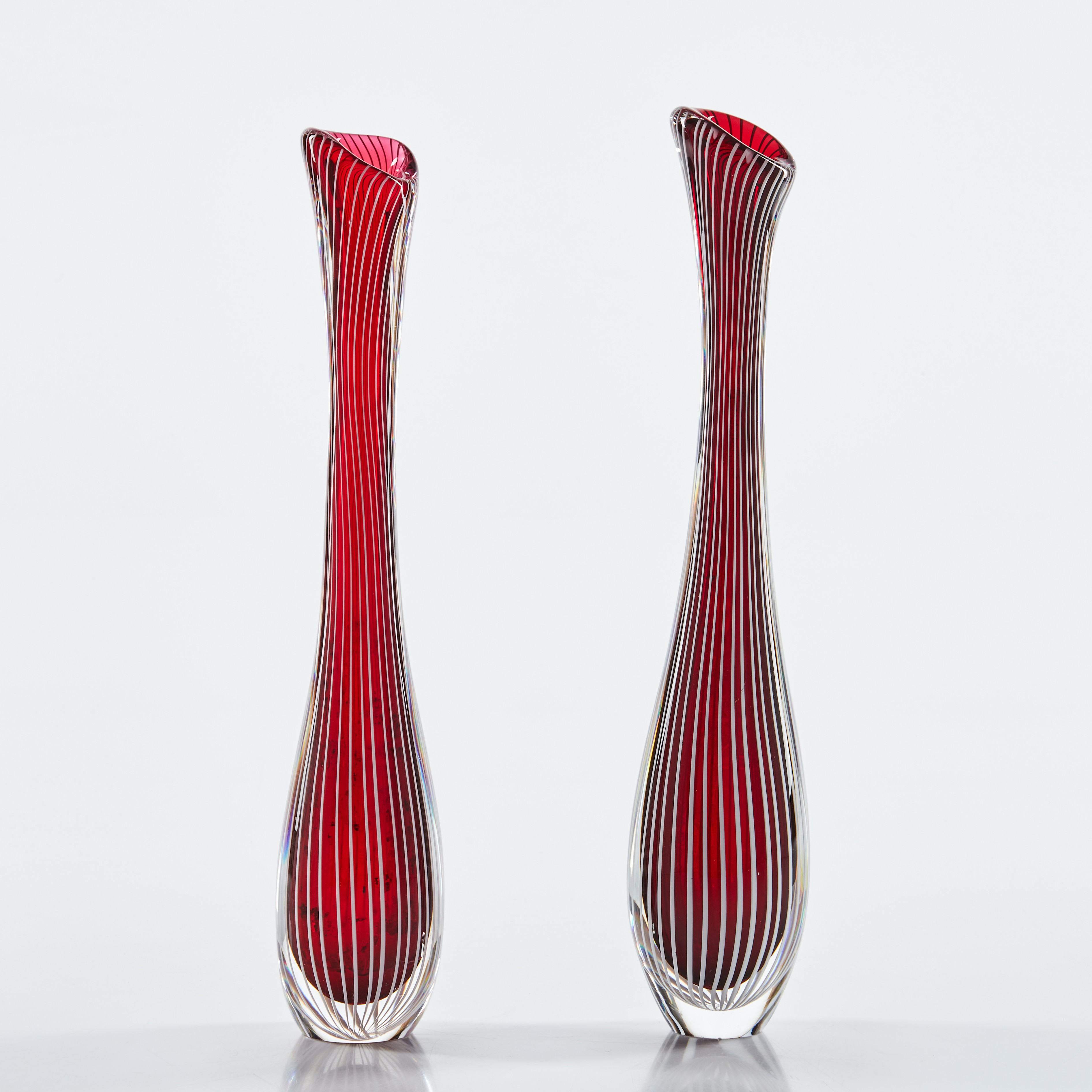 Images for 2413441. VICKE LINDSTRAND. Vases, 2 pieces, "Zebra", Kosta ...
