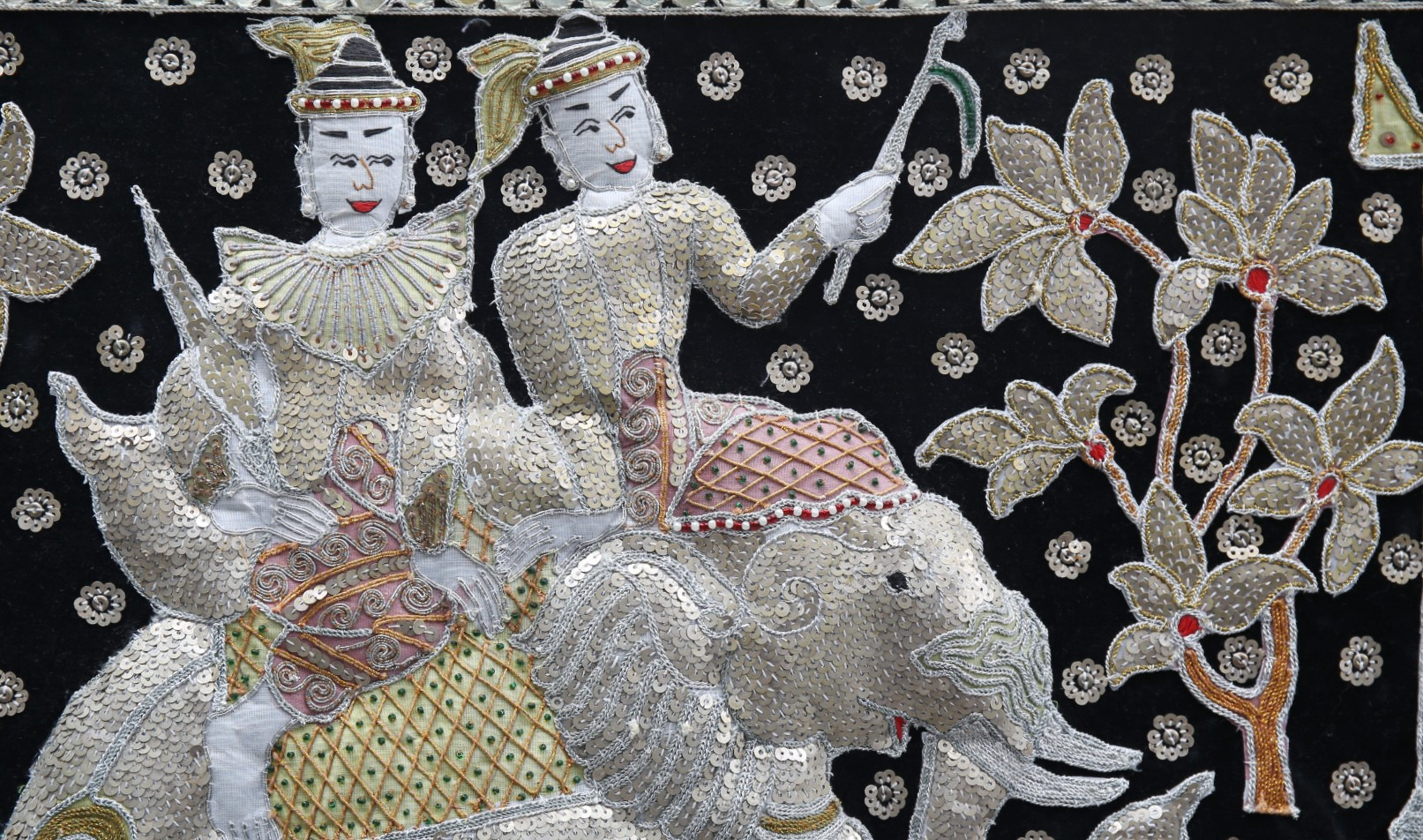 Images for 2414137. OIDENTIFIERAD KONSTNÄR. Painting with embroidery ...