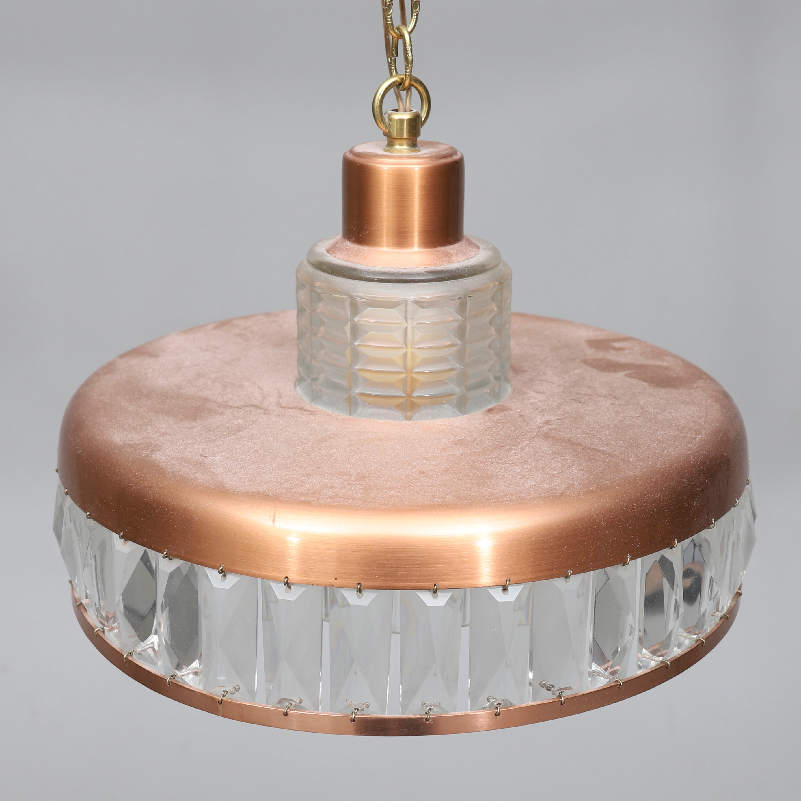 Images for 2415020. CEILING LAMP, copper with glass prisms, second half ...