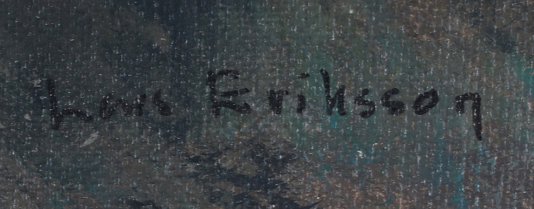 LARS ERIKSSON. Landskap med bro, olja på duk, signerad. Konst - Måleri ...