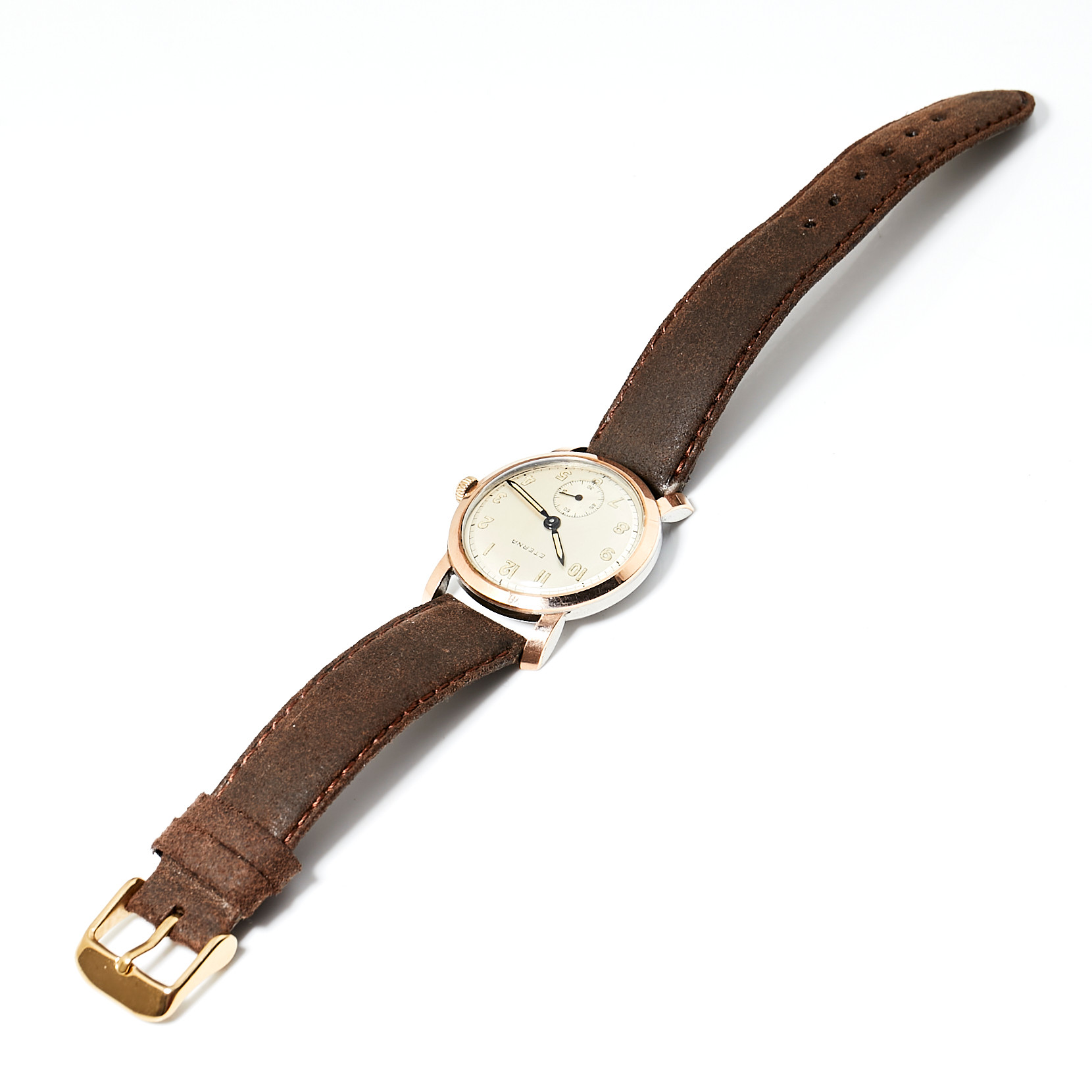 Bilder för 2420086. ETERNA, armbandsur, 1940-tal, roséguld på stål ...