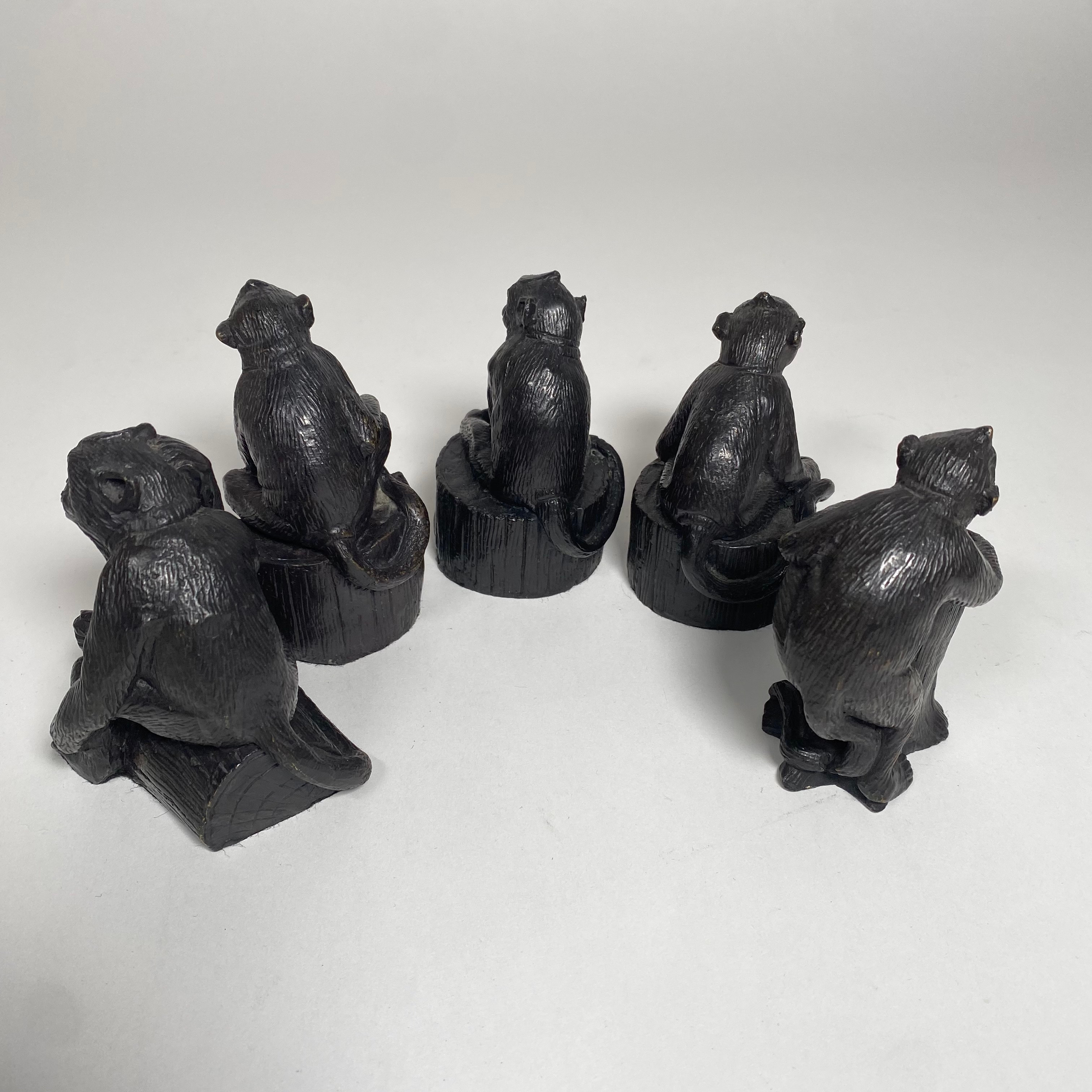 Images for 2423417. COLLECTION OF FIVE JAPANESE MONKEYS IN PATINATED ...