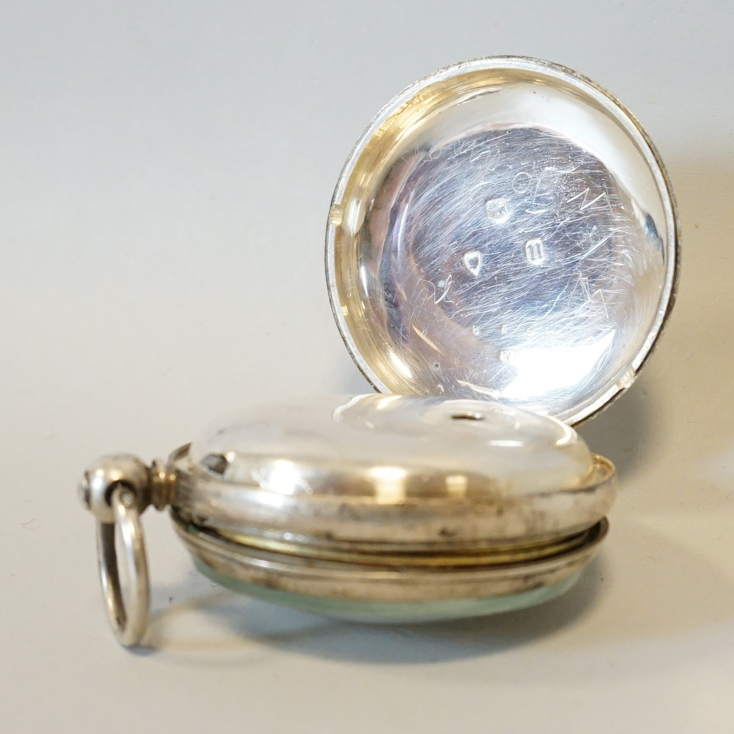 Images for 2425234. SPINDLE CLOCK, silver, movement marked GW Pentney ...