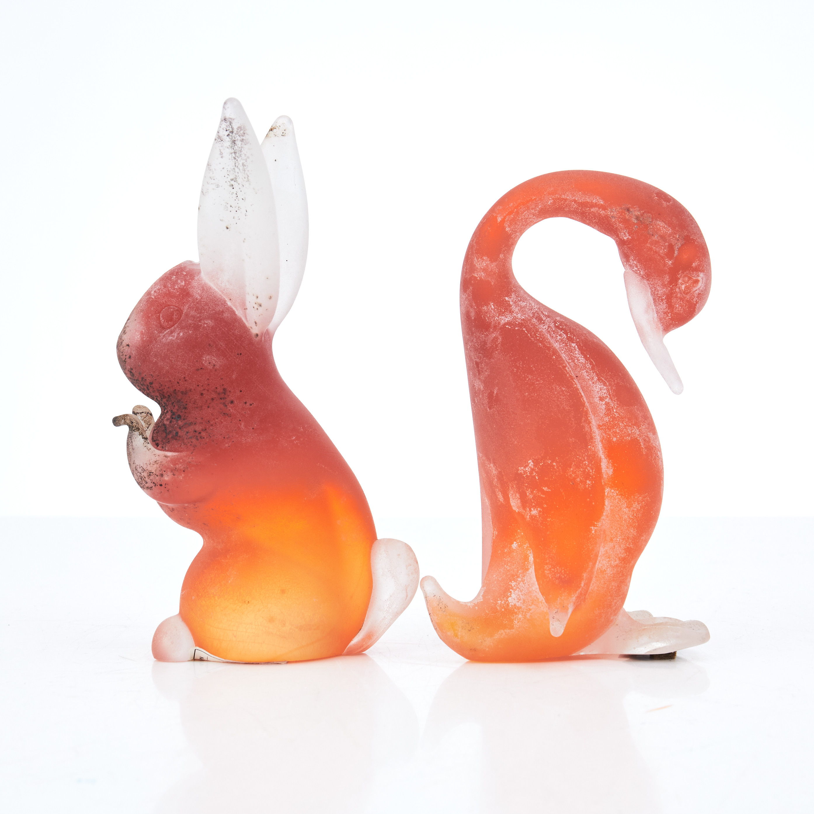 Images for 2426910. SCULPTURES, 2 pcs, colored frosted glass, Cenedese ...