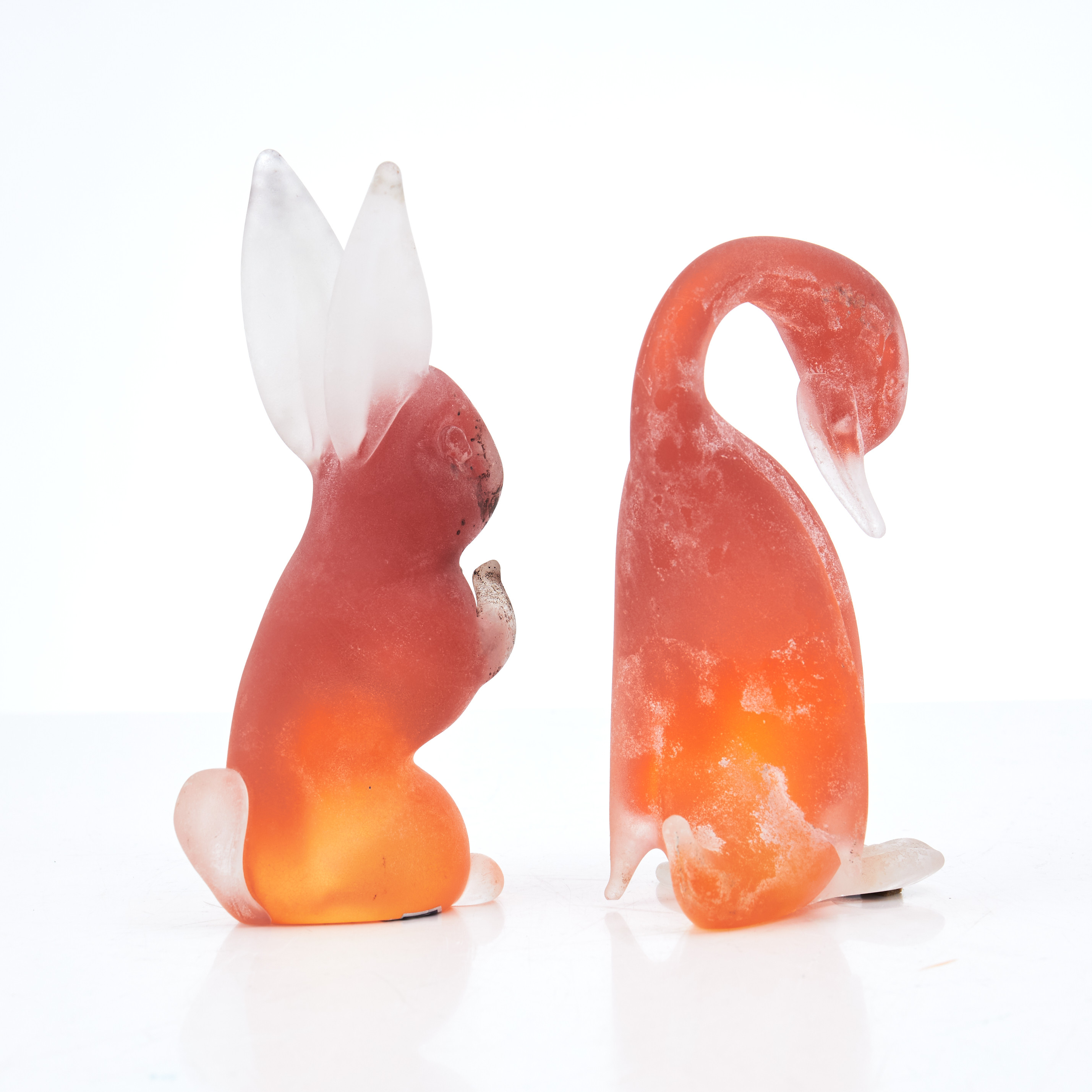 Images for 2426910. SCULPTURES, 2 pcs, colored frosted glass, Cenedese ...