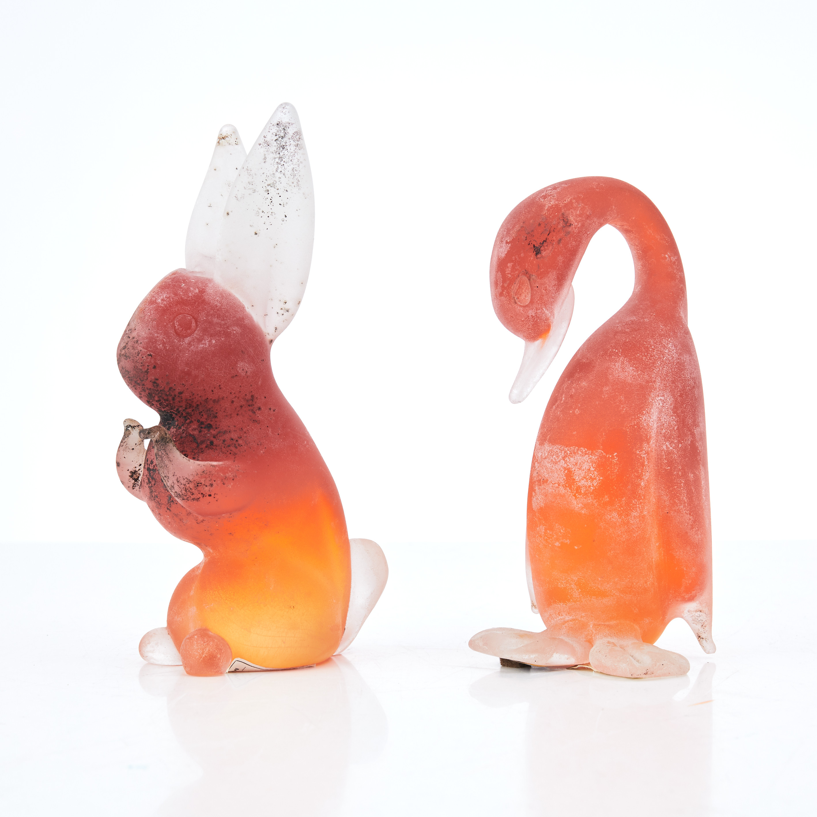 Images for 2426910. SCULPTURES, 2 pcs, colored frosted glass, Cenedese ...