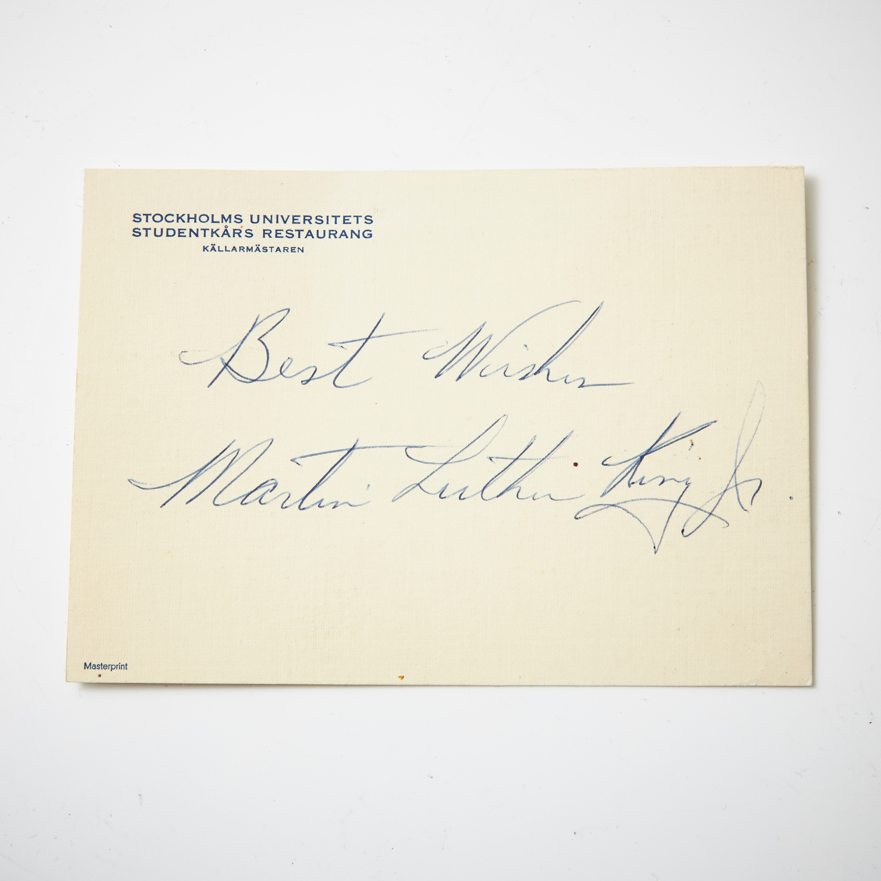 Images for 2427683. MARTIN LUTHER KING AUTOGRAPH CARD SIGNED, Stockholm ...