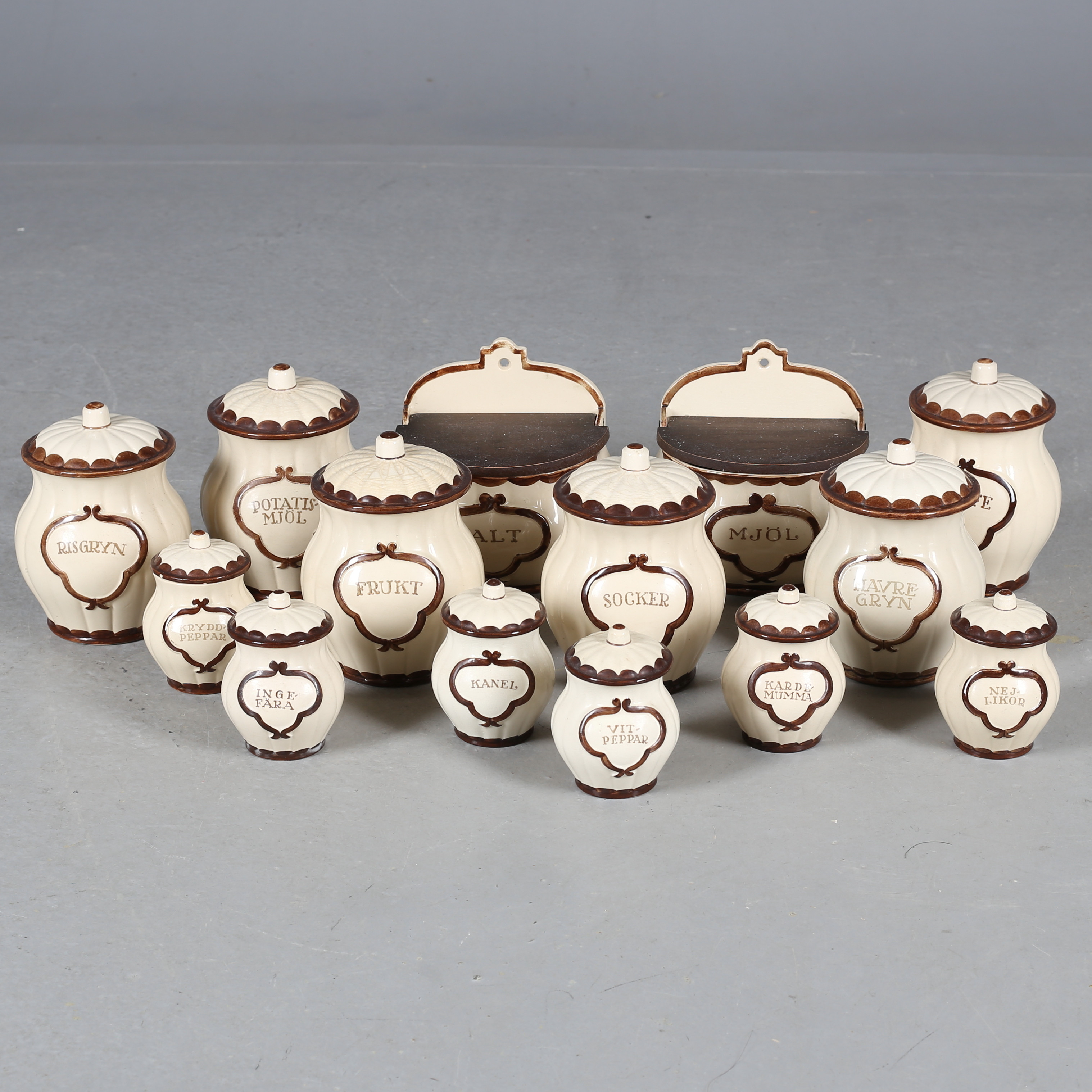 Images for 2434405. SPICE JARS, 14 parts, ceramic, two pieces with ...