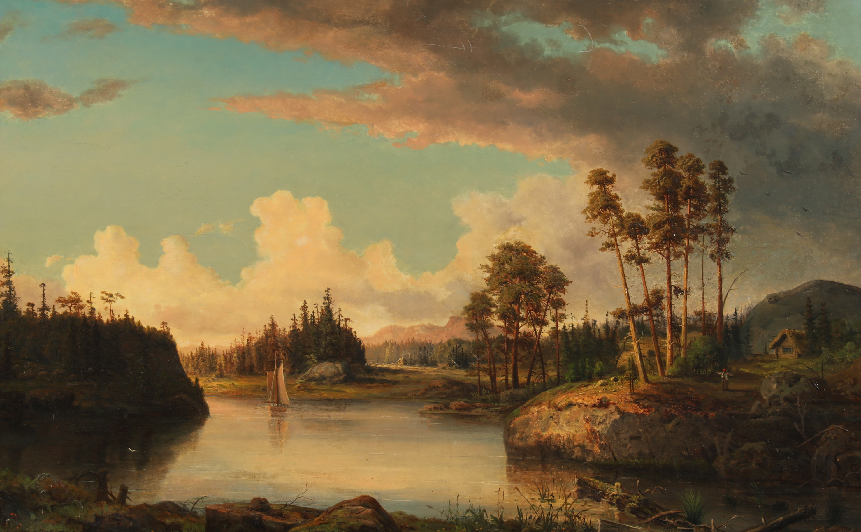 Images for 2436572. EDVARD BERGH (1828-1880). Landscape motif with lake ...