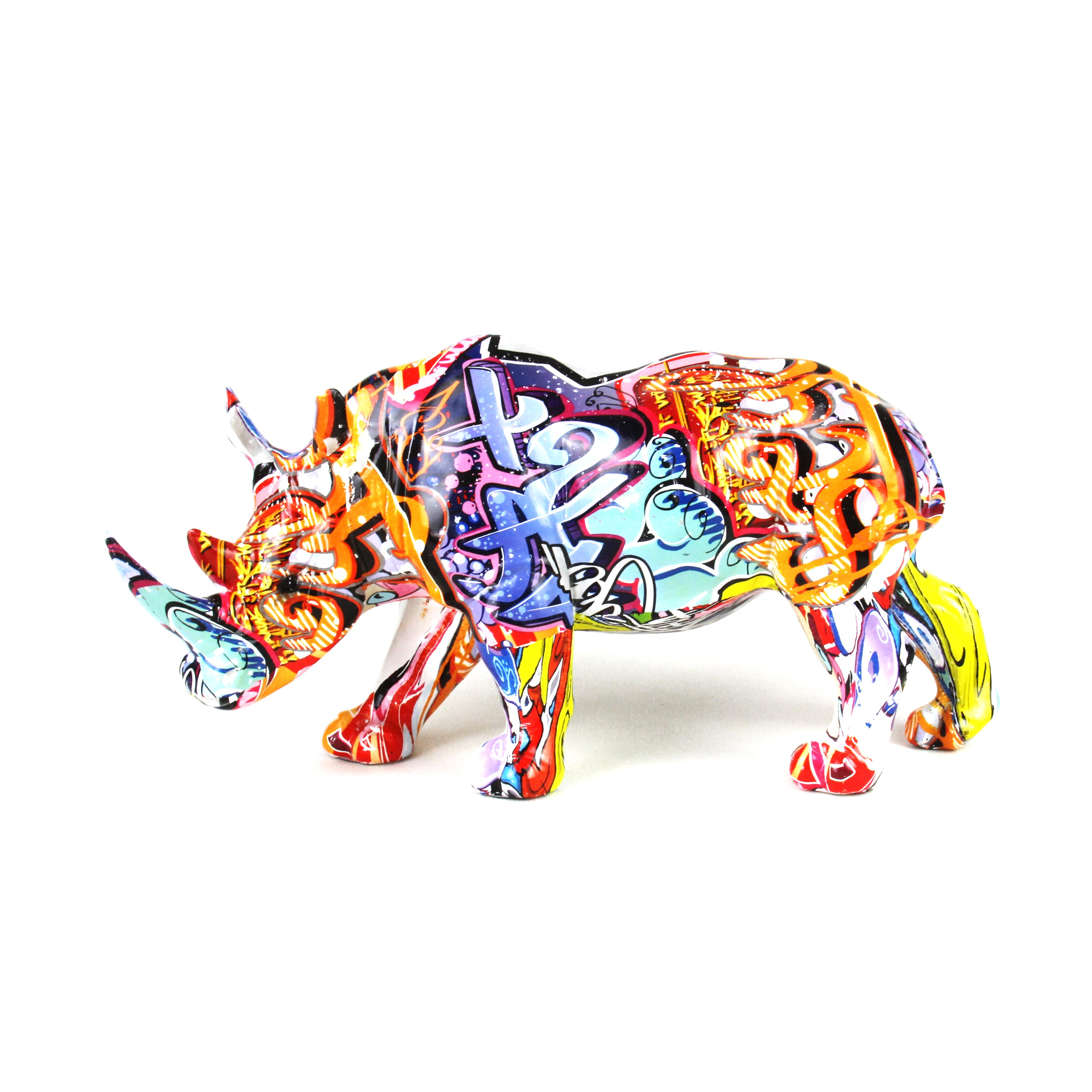 Images for 2438638. GRAFFITI ART RHINO FIGURE. - Auctionet