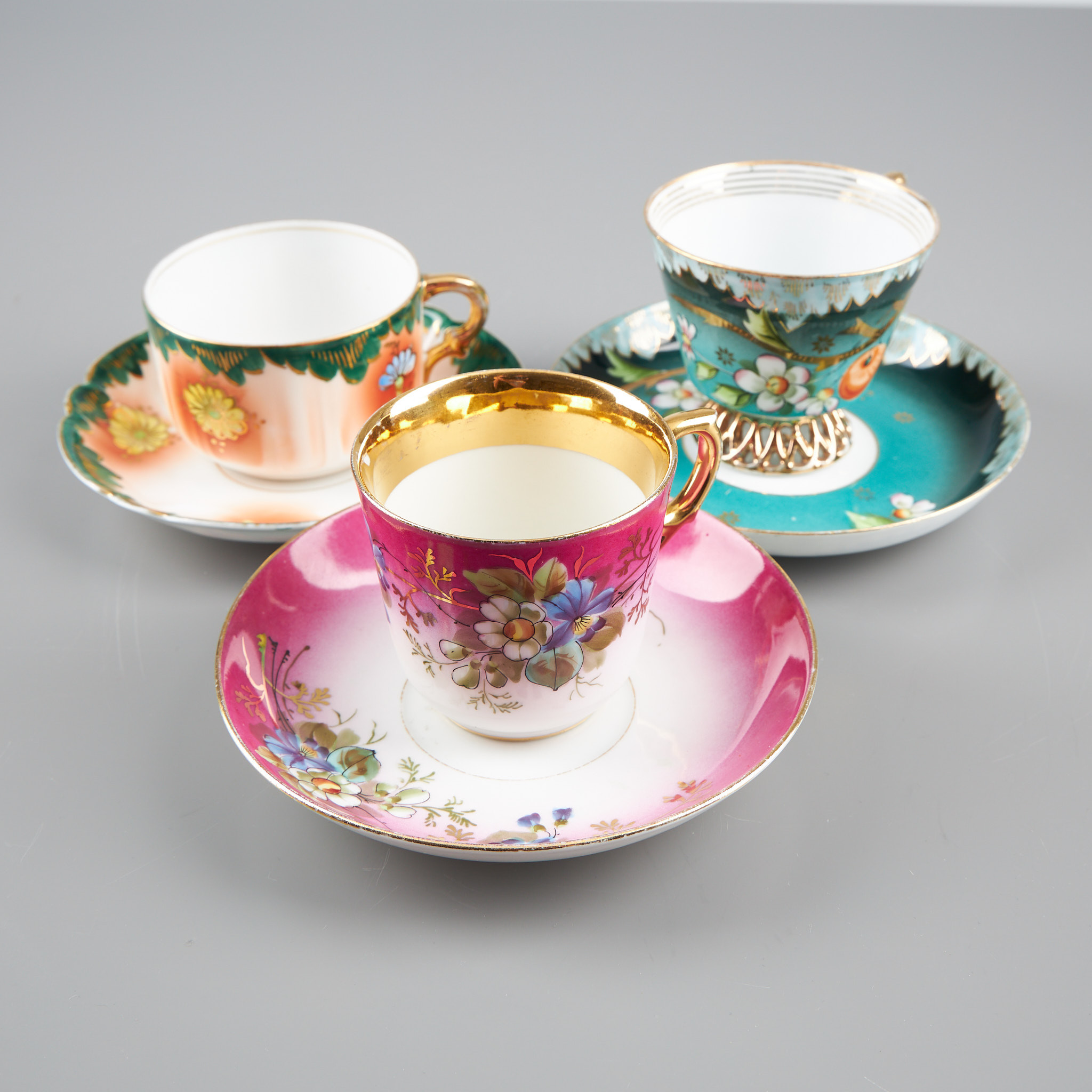 Images for 2444439. CUPS WITH SAUCERS, 3 pcs, porcelain, Kuznetsov ...